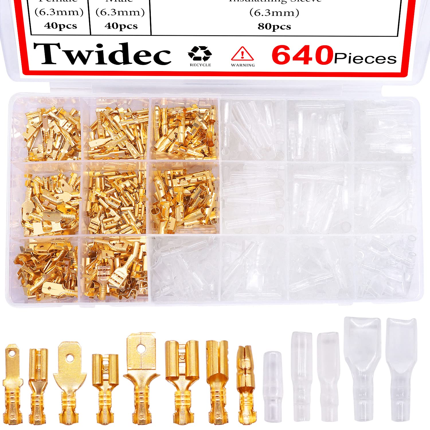 Snapklik.com : Twidec/640Pcs 2.8/4.8/6.3mm Quick Splice Male And Female ...