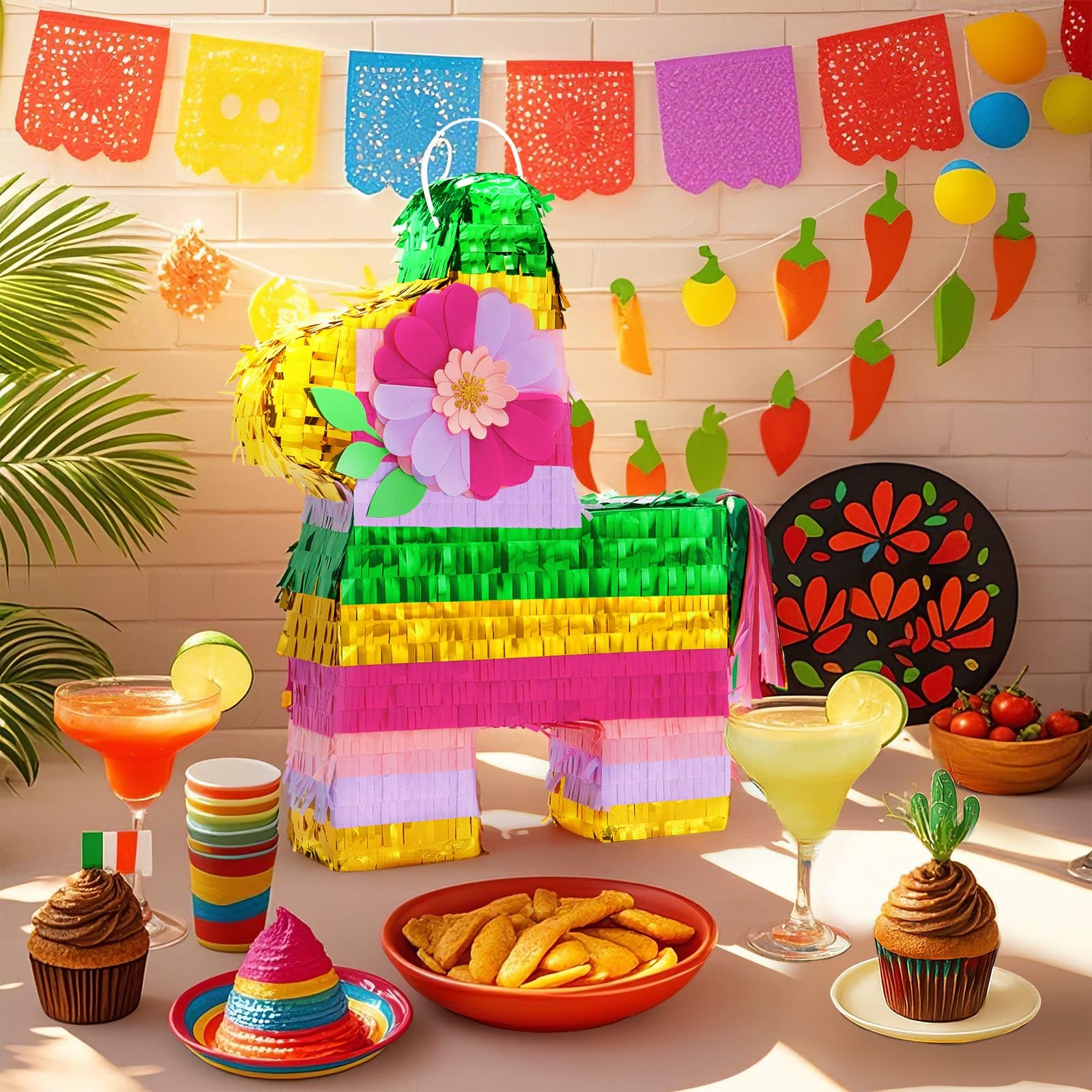 Snapklik.com : WERNNSAI Hawaiian Donkey Pinata - Rainbow Donkey Pinata ...