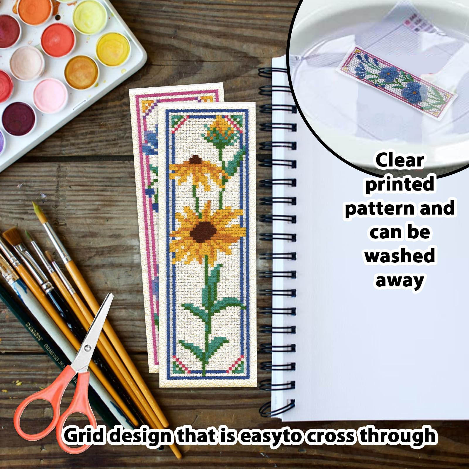 Beginner Embroidery Kit 6 Set Cross Stitch Bookmark Kit For Beginner ...