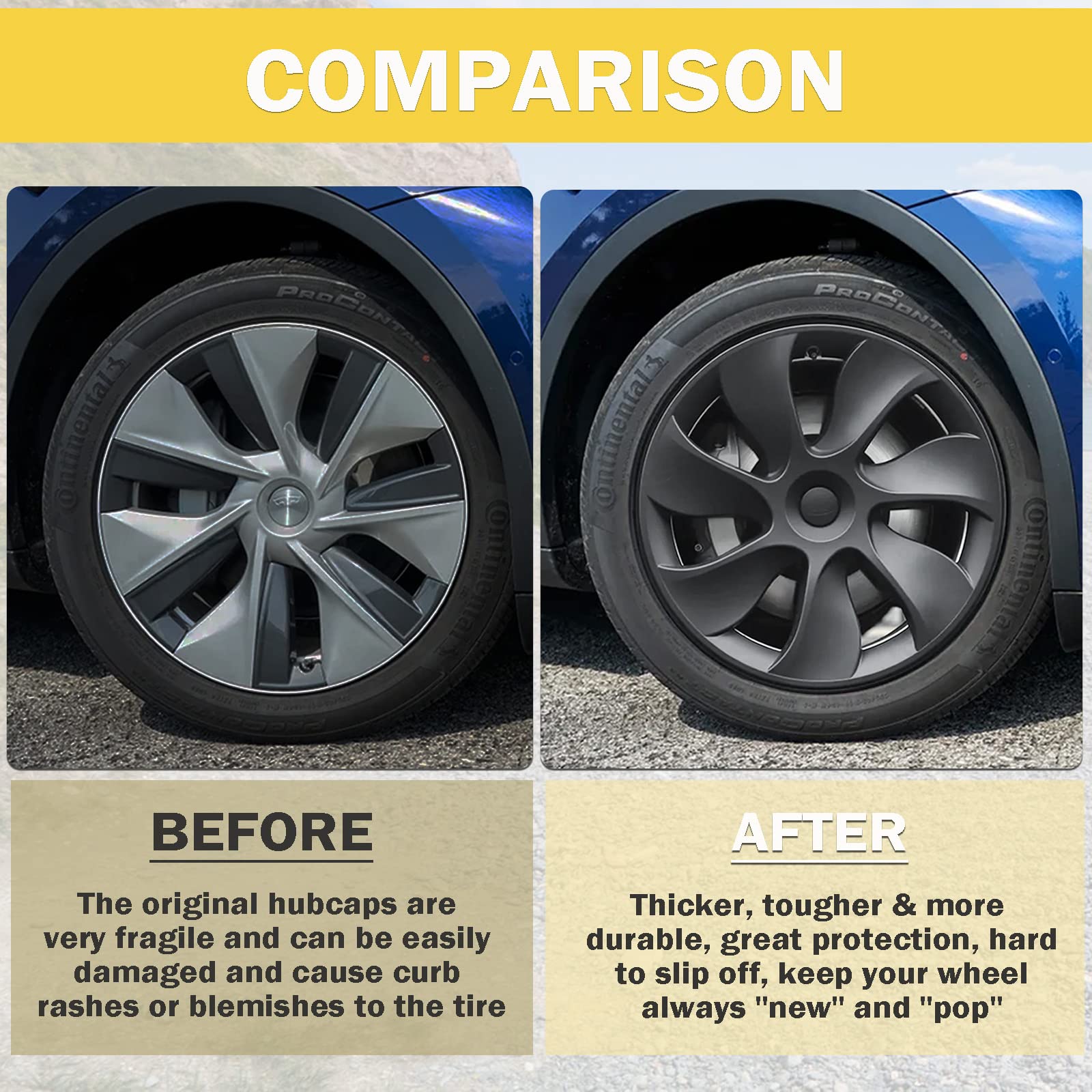 Snapklik.com : For Tesla Model Y Hub Caps - KENPENRI 19 Inch Model Y ...