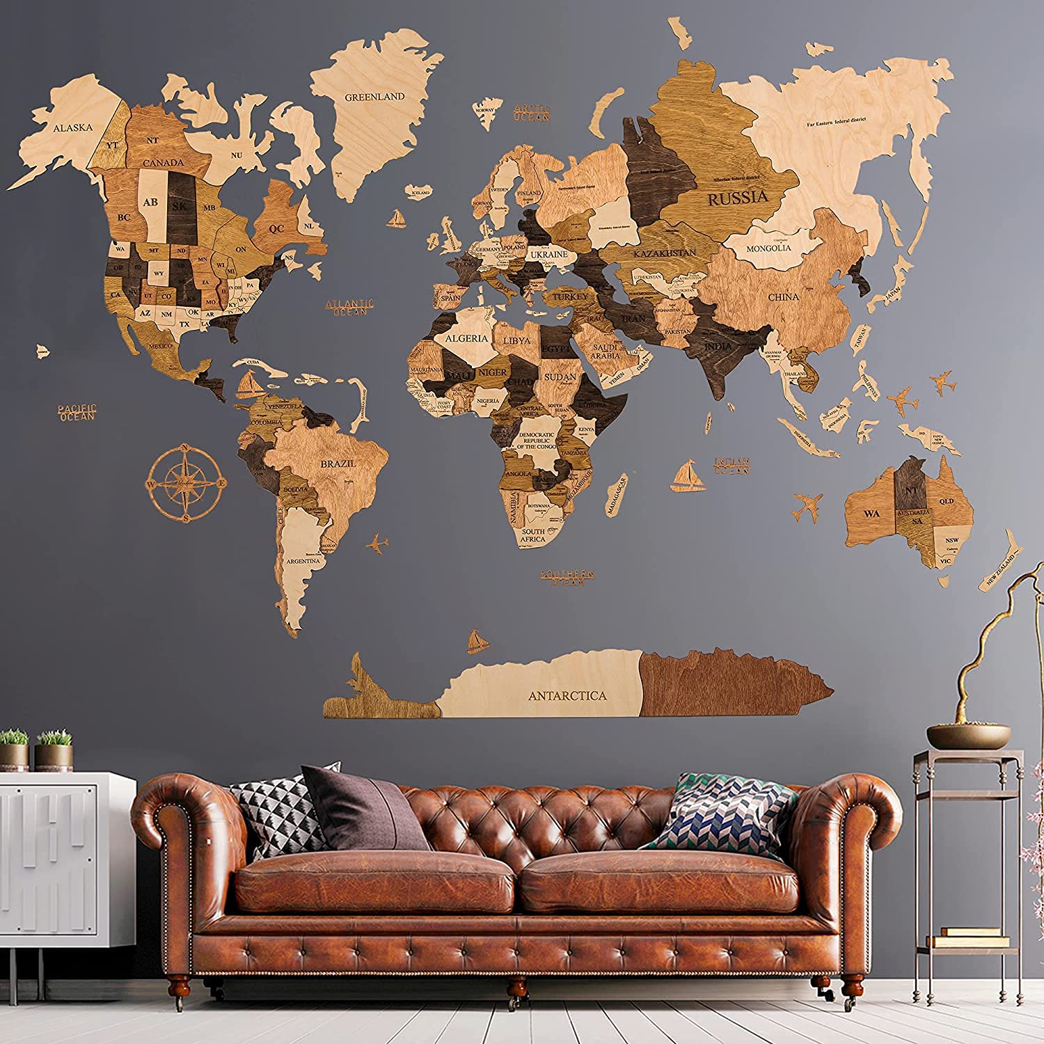 Wooden Wall Art Of The World at Howard Franklin blog