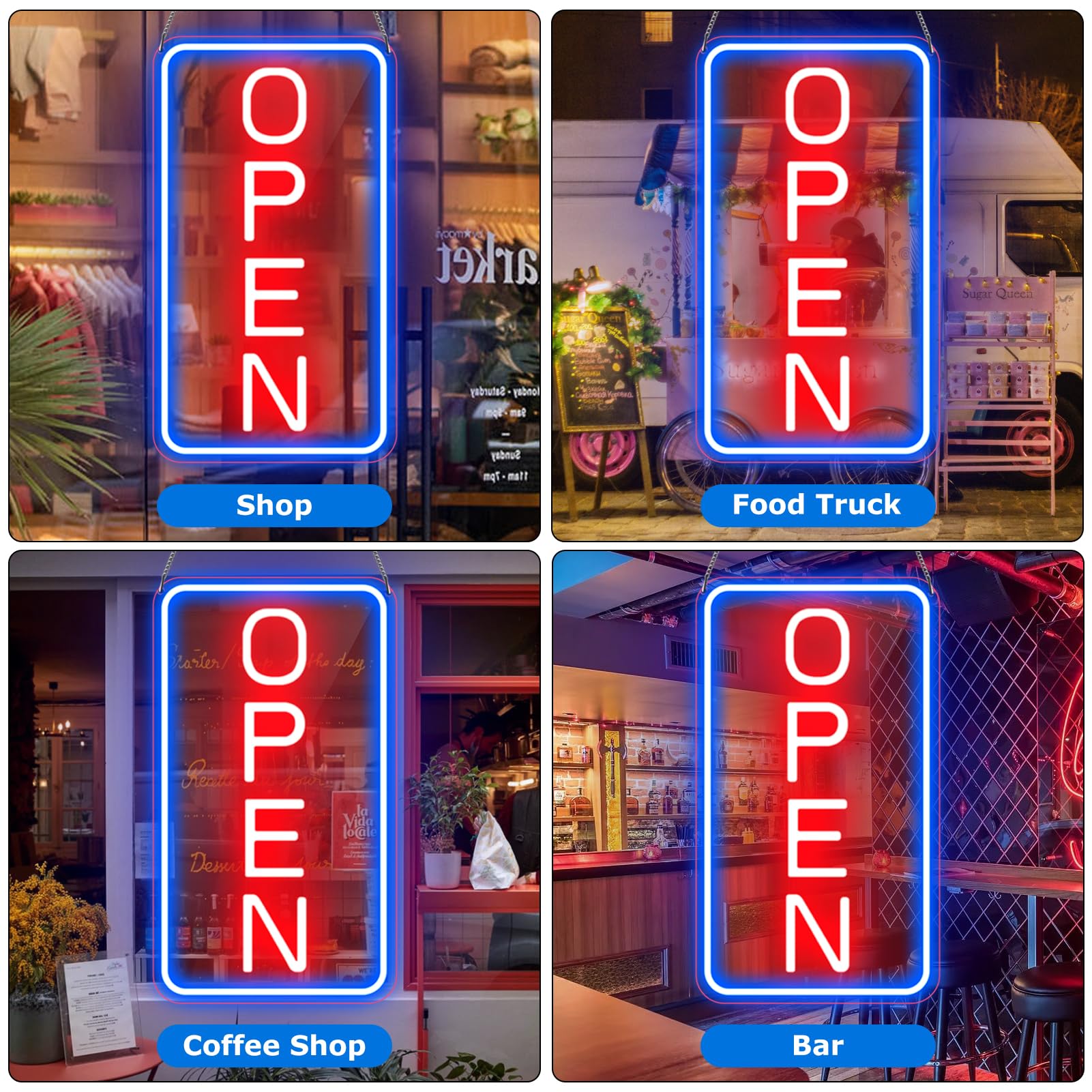 Snapklik.com : 228"x 11.8" Ultra Bright 12V Neon Open Sign For Business ...