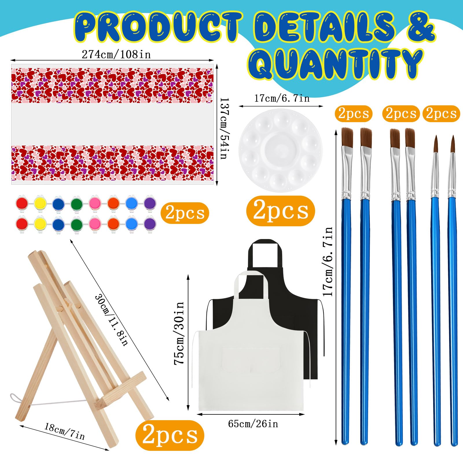 Snapklik.com : Yeaqee 13 Pcs Valentines Sip And Paint Kit For Couples ...