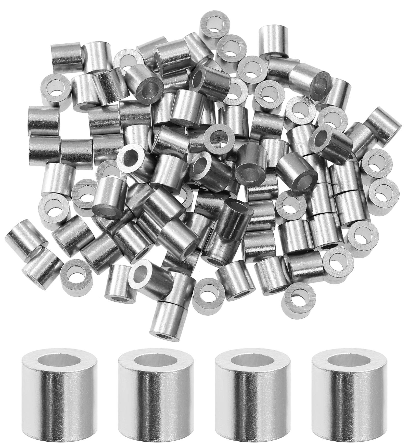 Snapklik.com : PHITUODA 100pcs 1/8 Inch Aluminum Crimping Stop Sleeve ...