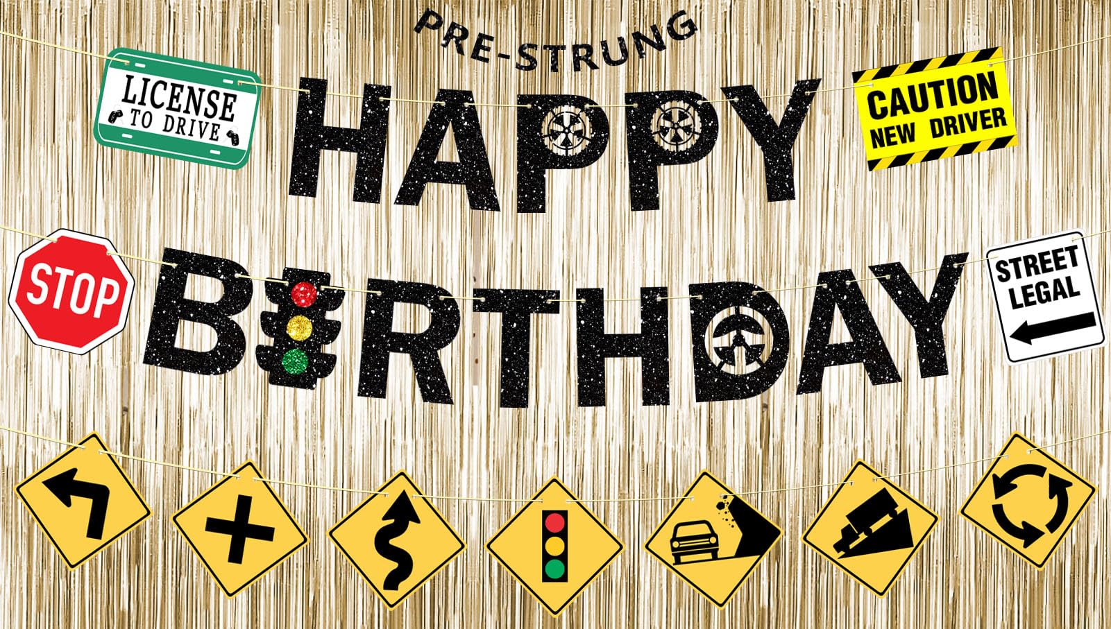 Amazon.com: Ushinemi Pre-Strung Driver’s License Birthday Decorations ...