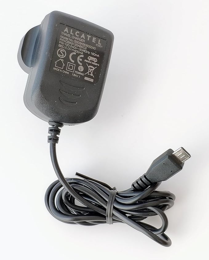 Alcatel Micro USB 400mAh Mains 3-Pin UK Wall Charger Adapter For ...