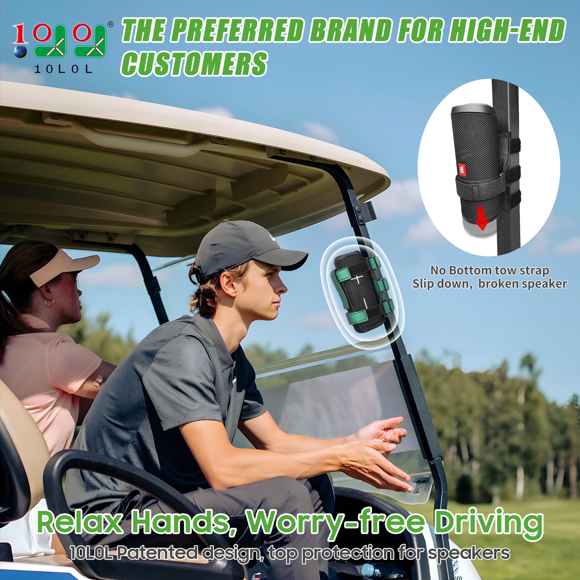 Snapklik.com : 10L0L Upgraded Speaker Mount For Golf Cart Accessories