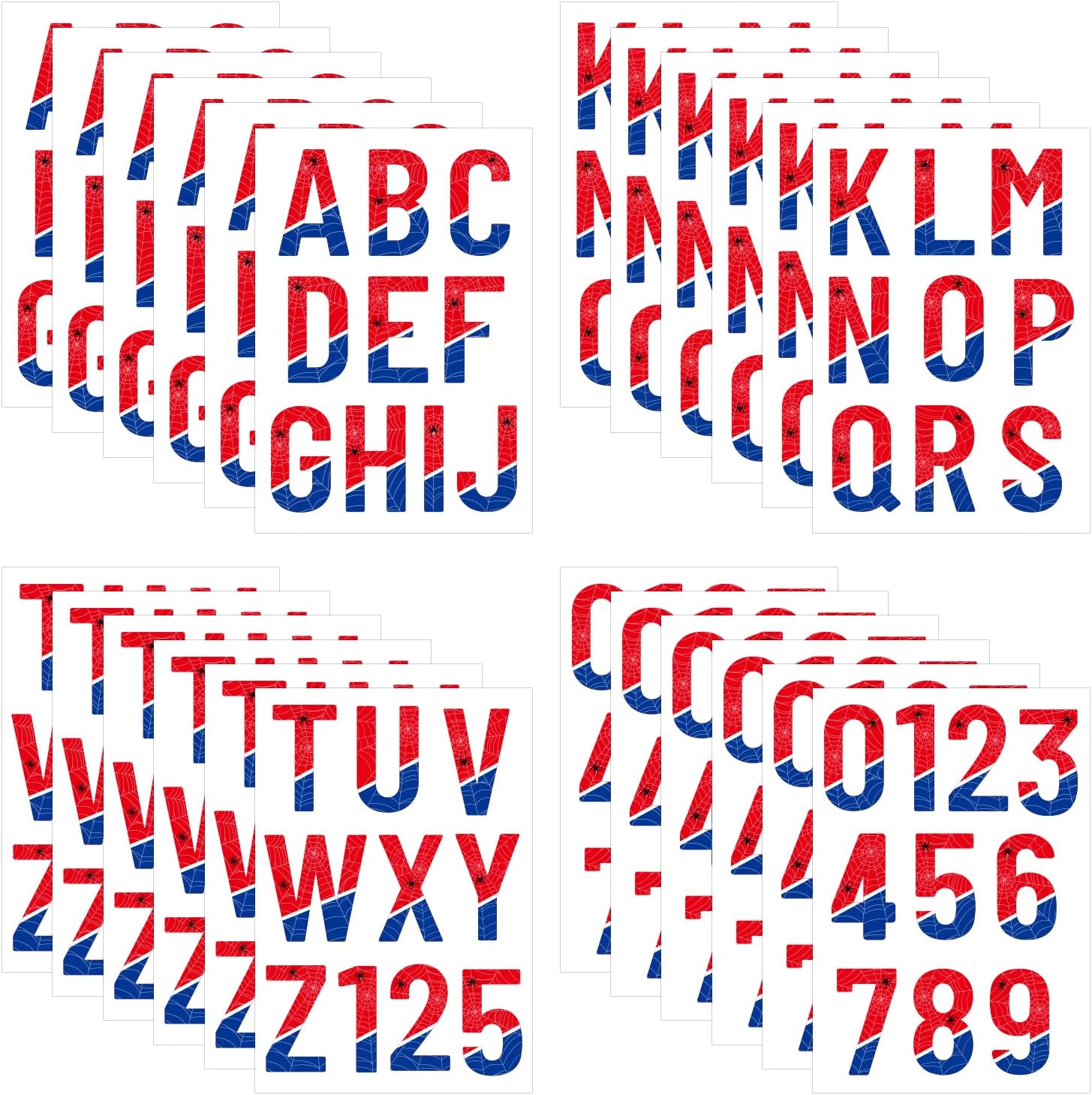 Amazon.com: 24 Sheets Capital Alphabet Stickers, Spider and Spider Web ...