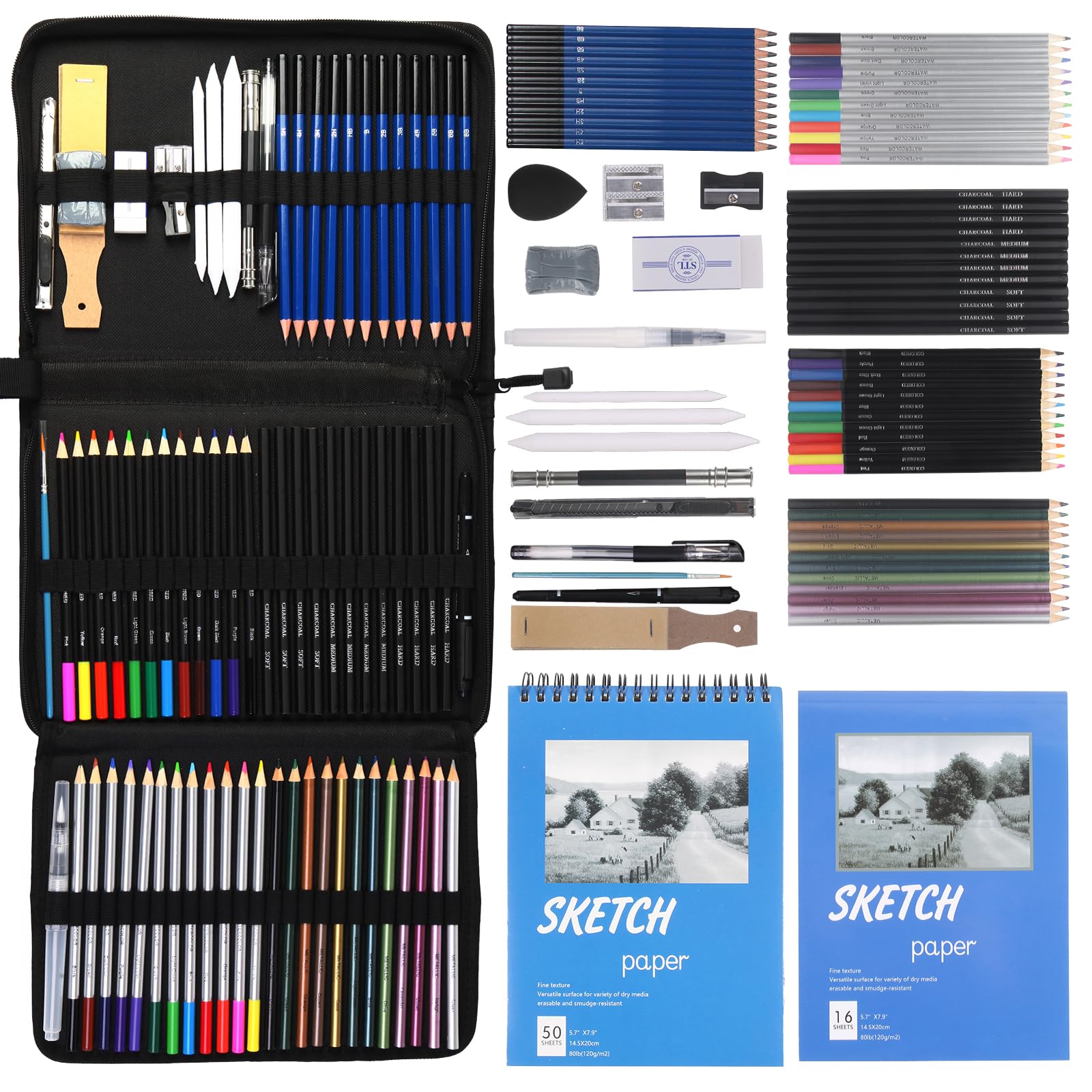 Snapklik.com : Kebuye Drawing Sketching Pencils-78 Pack Drawing Pencils ...
