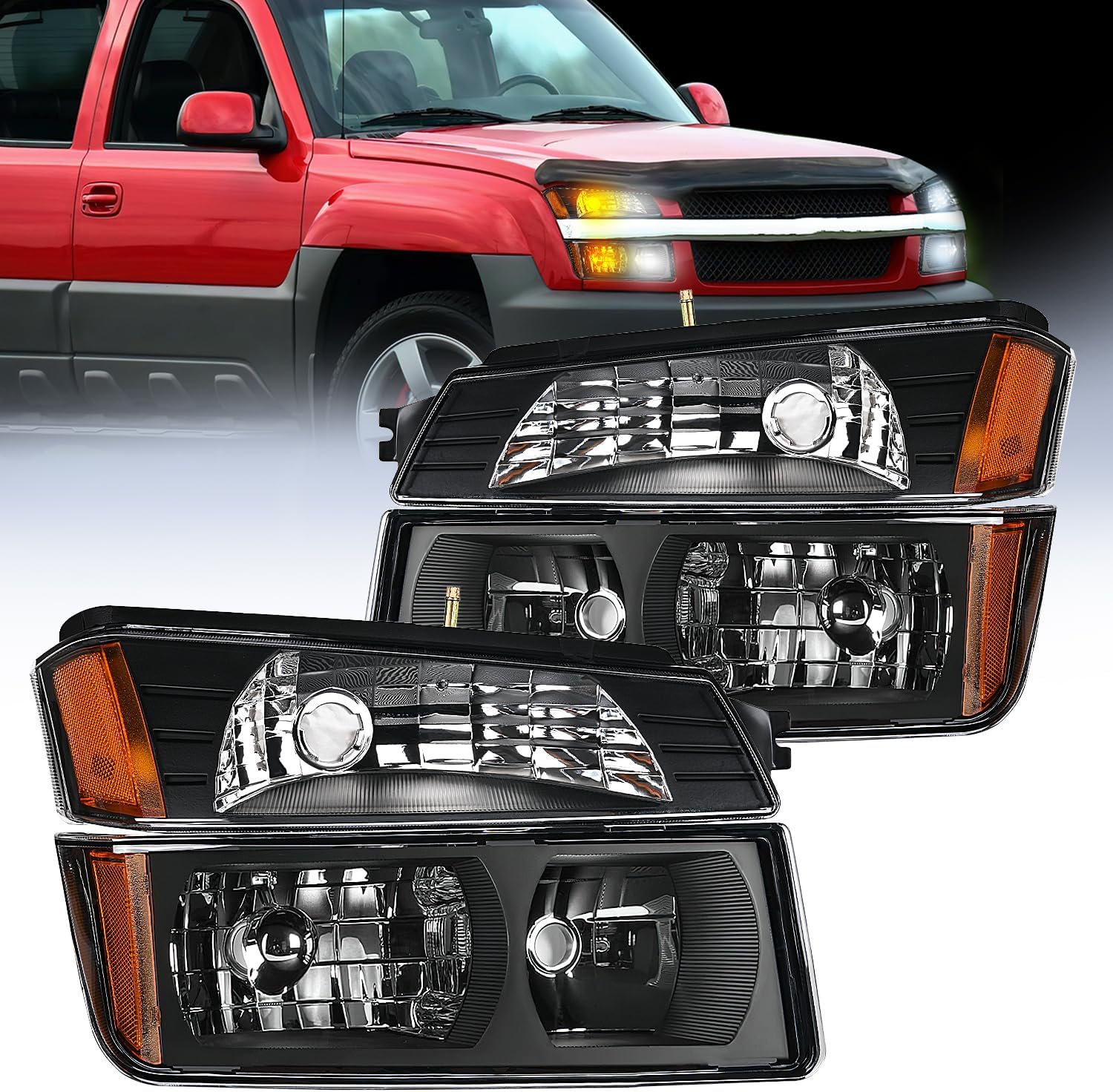 Amazon.com: AKKON - For Black 2002 2003 2004 2005 2006 Chevy Avalanche ...