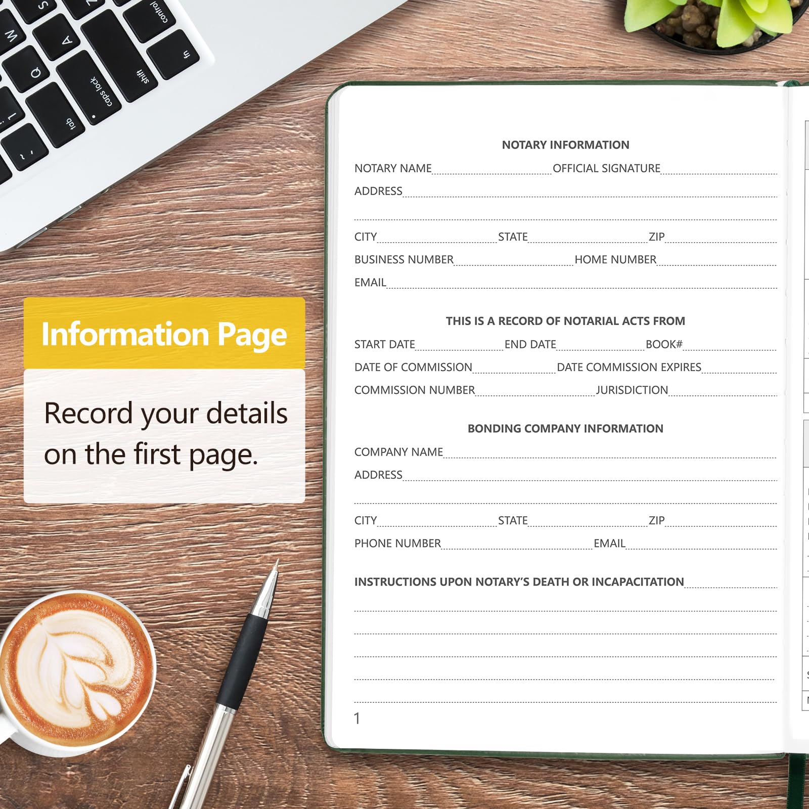 Snapklik.com : Notary Journal Log Book, 7”x10" Notary Book, Notary Log ...