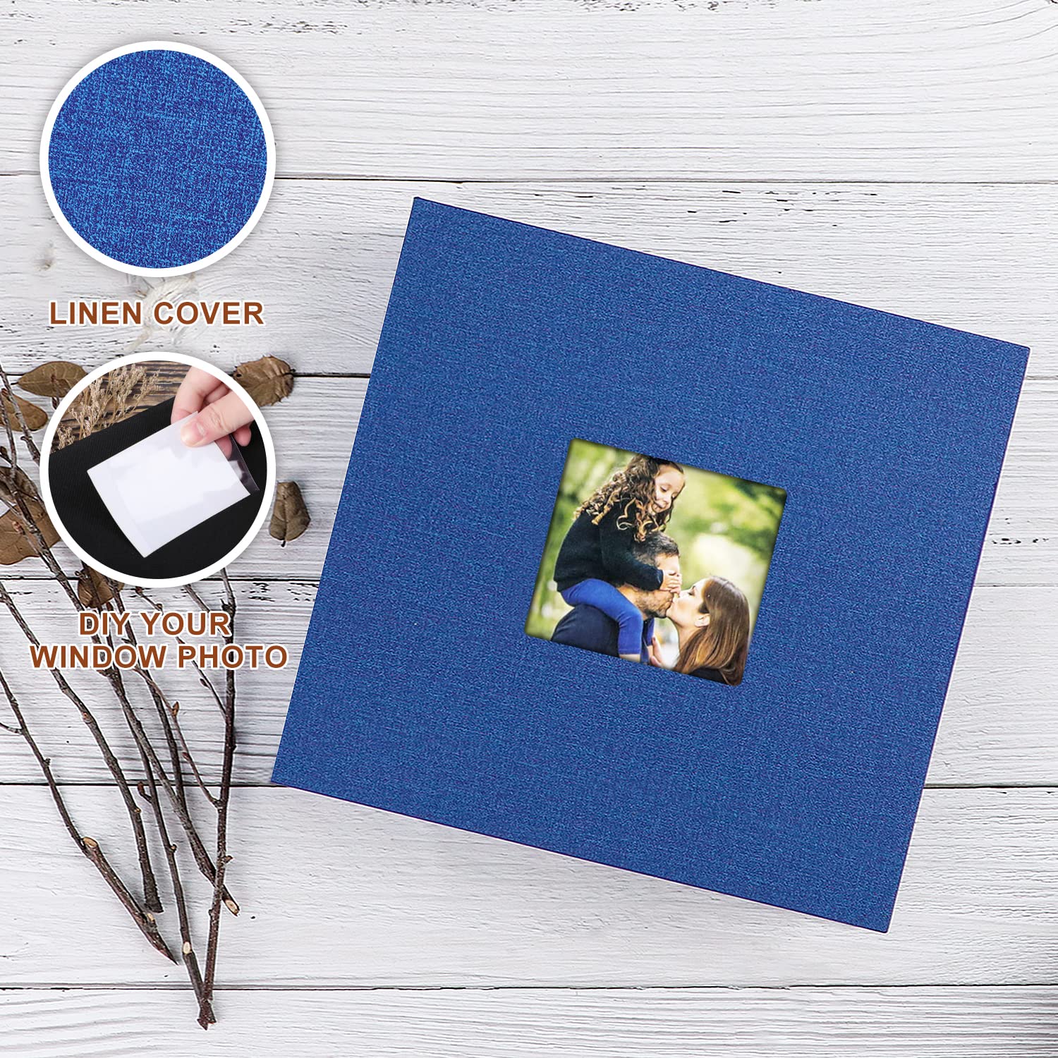 Snapklik.com : Lanpn Photo Album 6x6, Linen Hard Cover Acid Free Slip ...