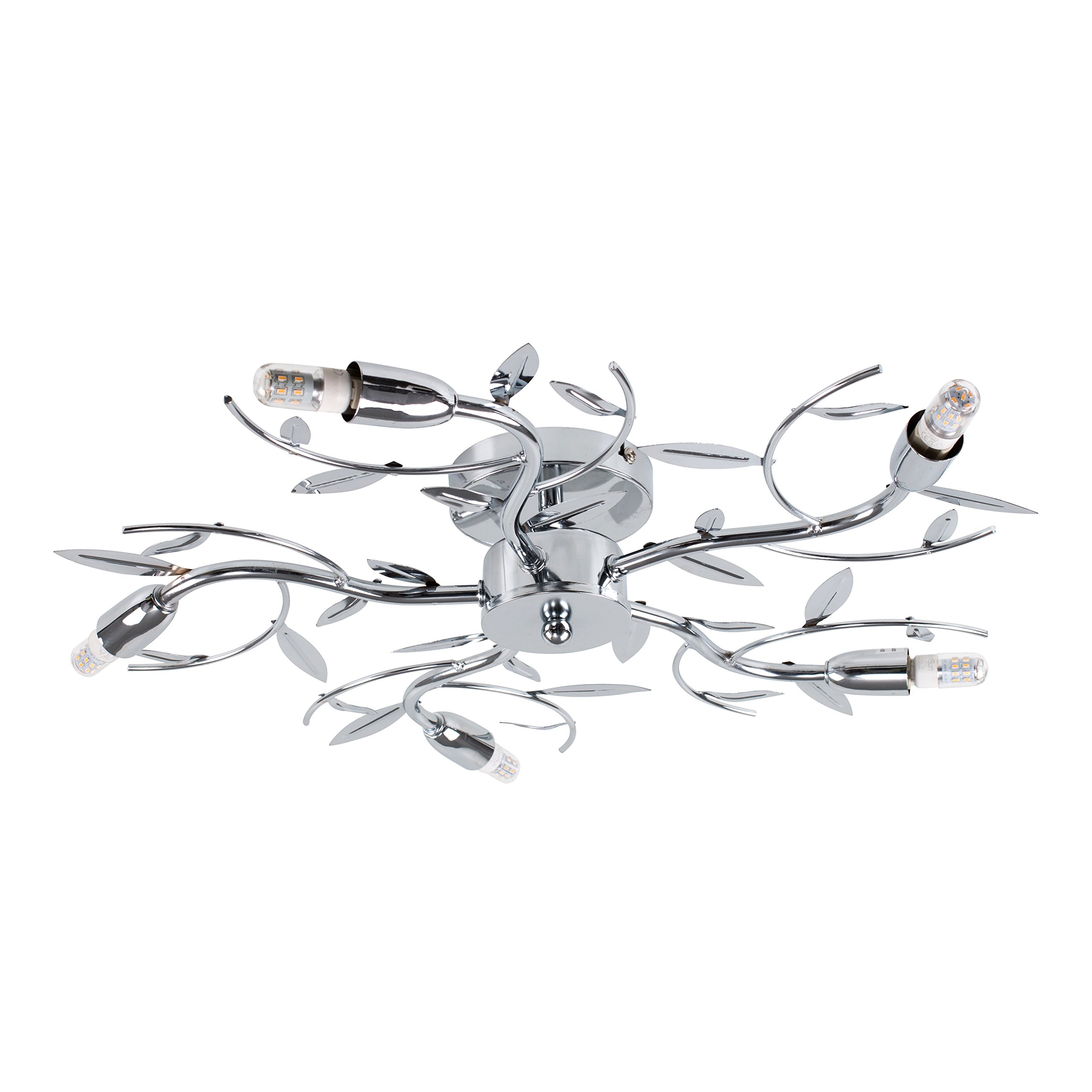 MiniSun Modern Chrome 5 Way Decorative Blossom Ceiling Light : Amazon ...