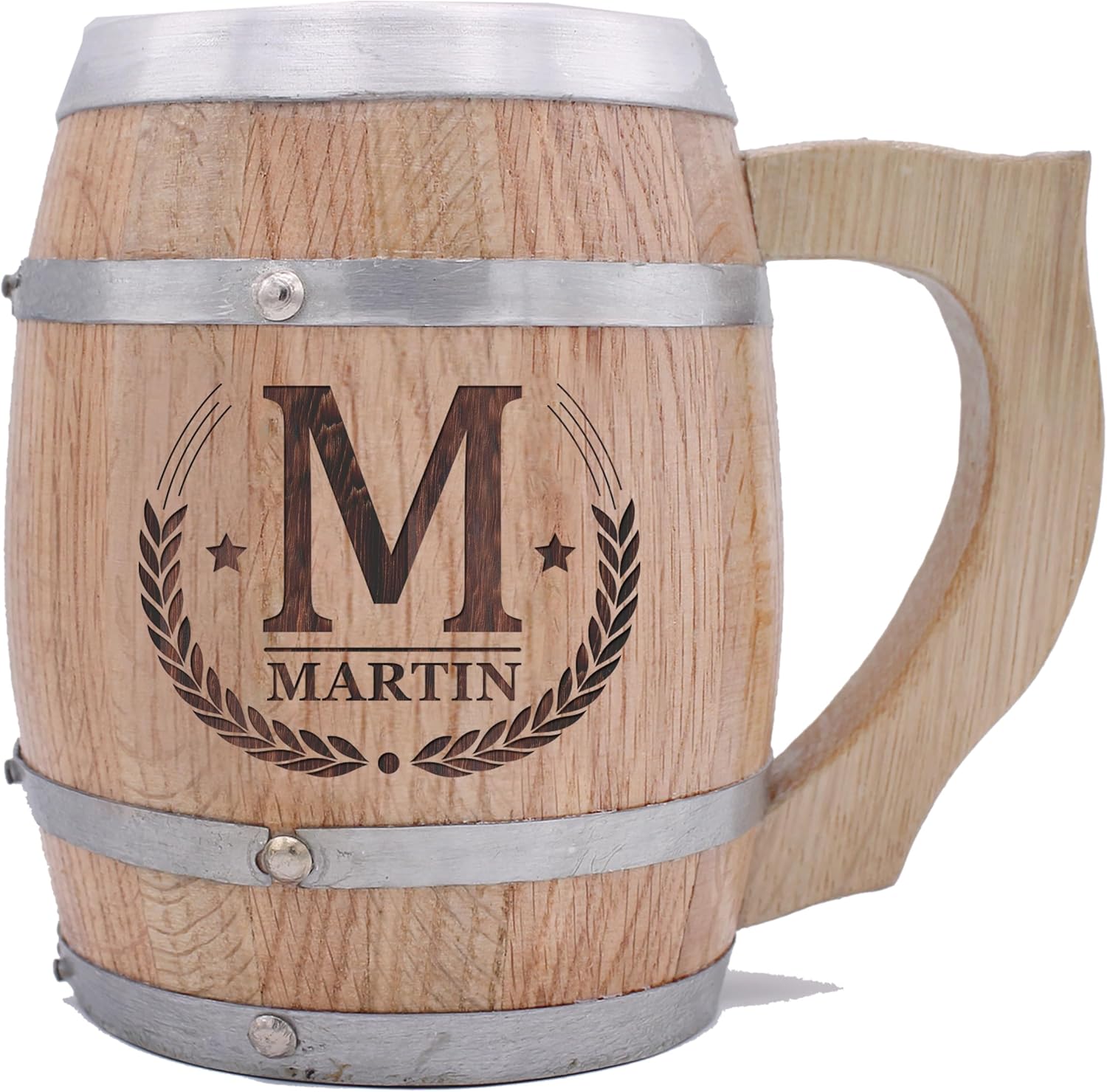 Amazon.com | My Personal Memories Customized 24 oz Oak Wood Barrel Beer ...