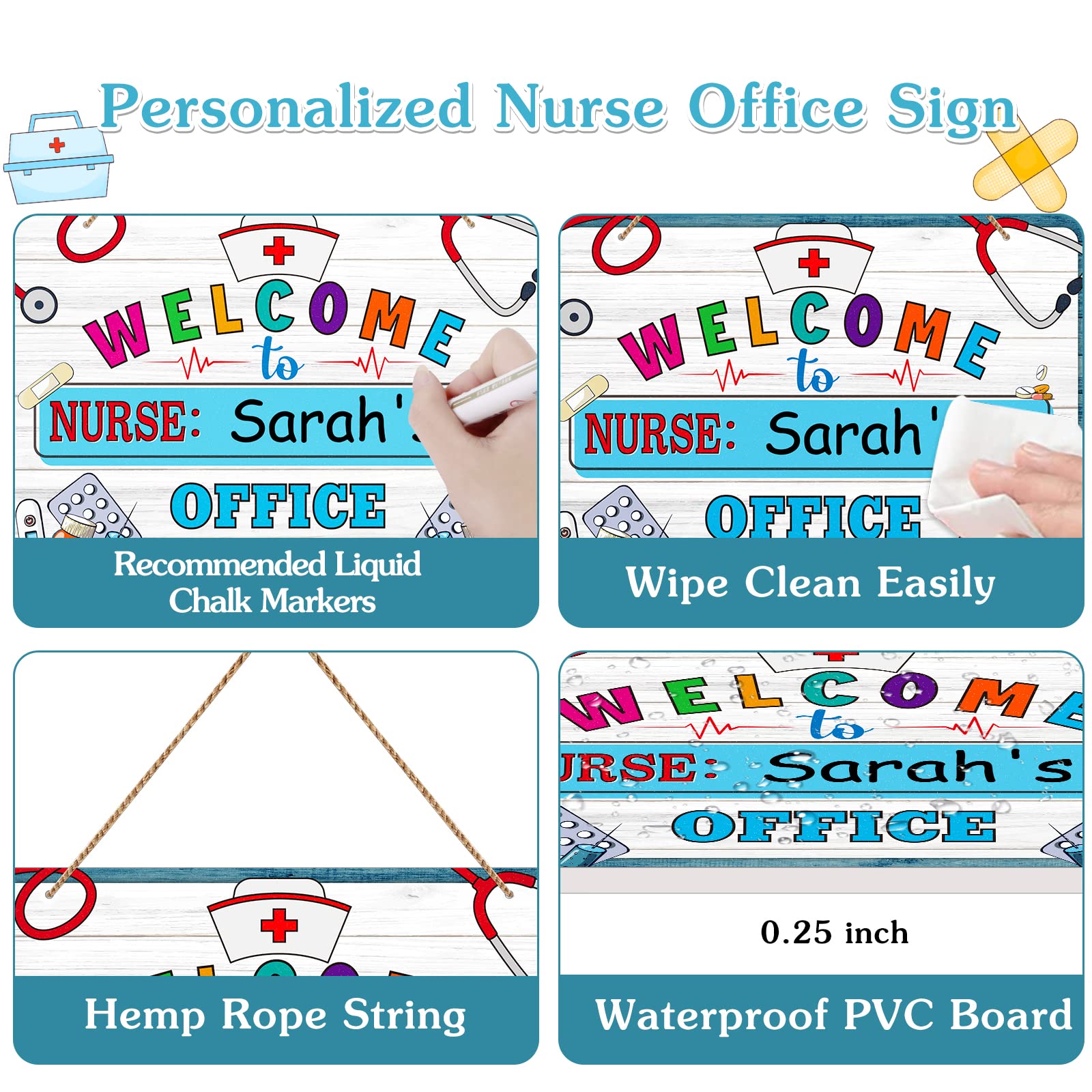 Signs For School Nurse Office Personalized School Nurse Door Sign,
