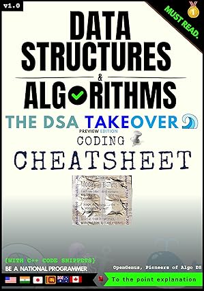 Amazon.com: Data Structures and Algorithms: Coding Cheatsheet: The DSA Takeover Edition [preview ...
