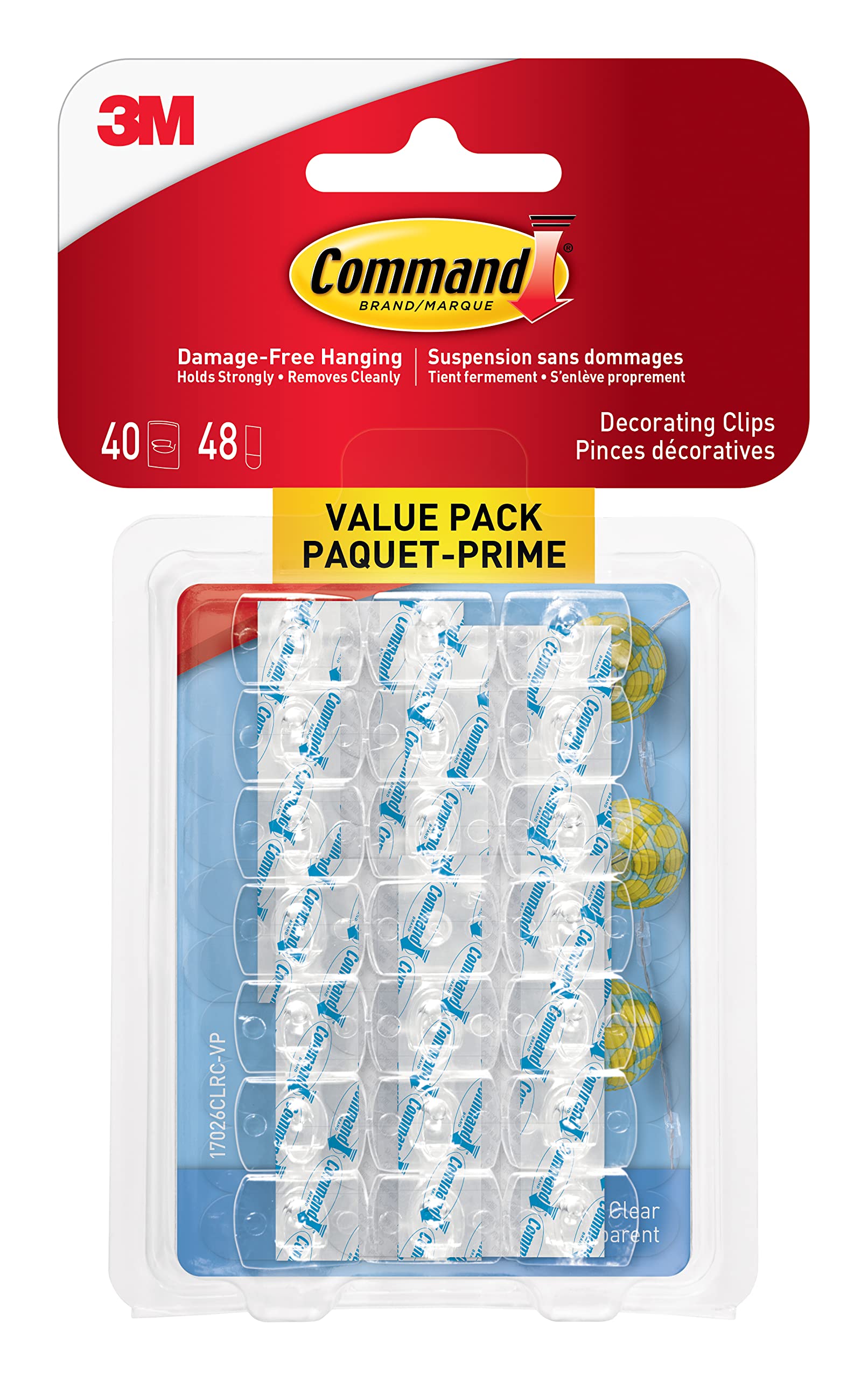 Command Decorating Clip Value Pack, Mini, Clear, 40 Clips 48 Mini ...