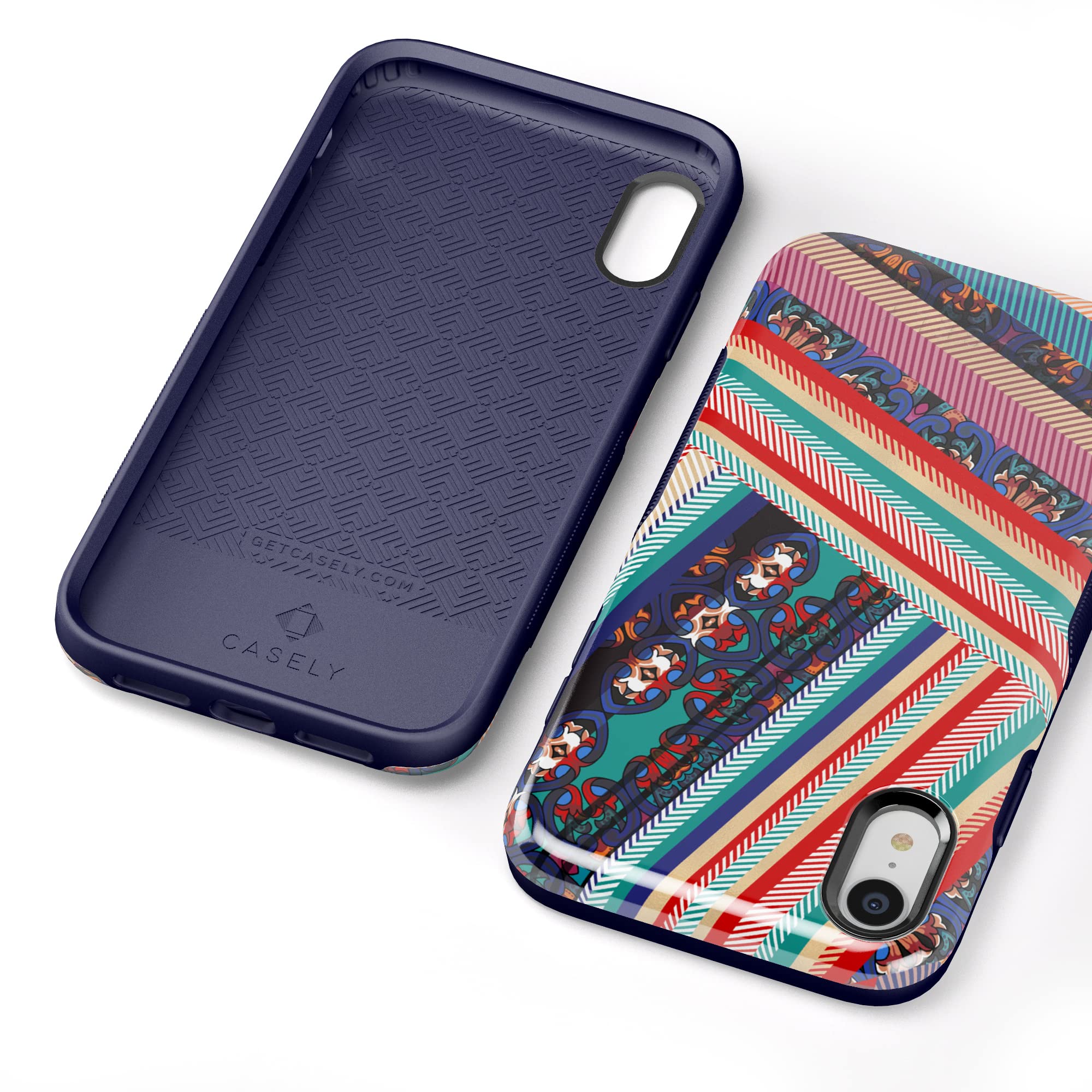 Snapklik.com : iPhone XR Case Layered Patchwork Case