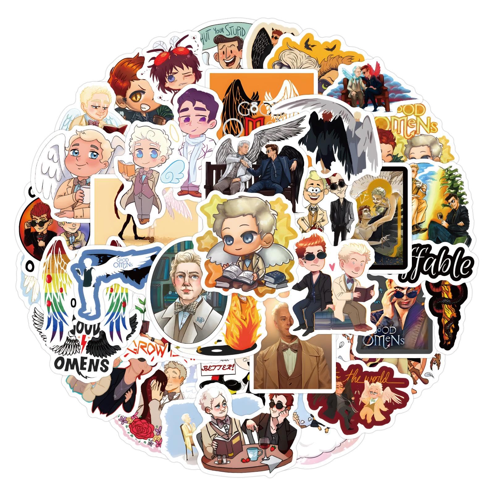 Amazon.com: 60pcs Good Omen Stickers Funny Comedy America TV Stickers ...