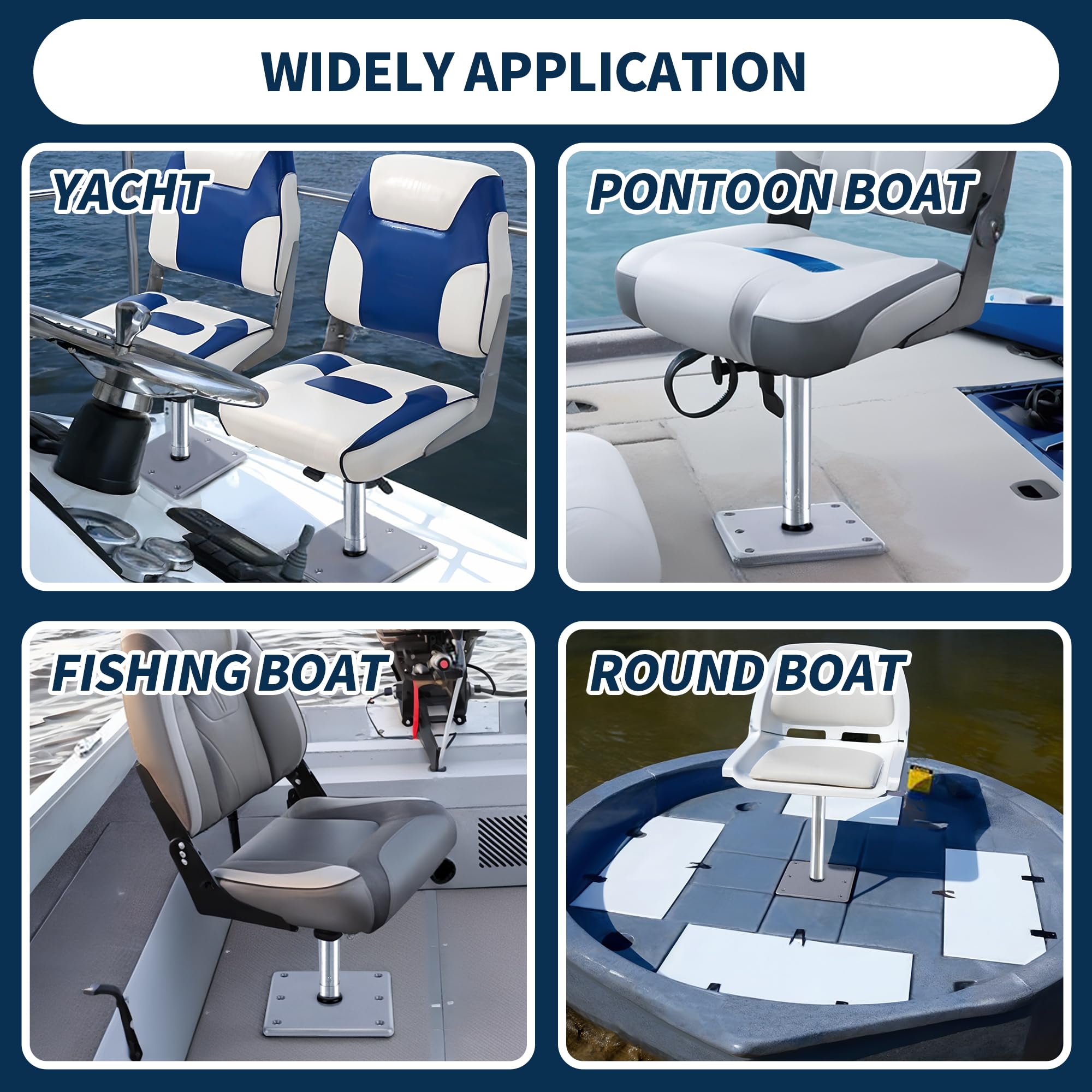 Snapklik.com : 7" X 7"Boat Seat Base,Aluminum Jon Bass Boat Seat Mount ...