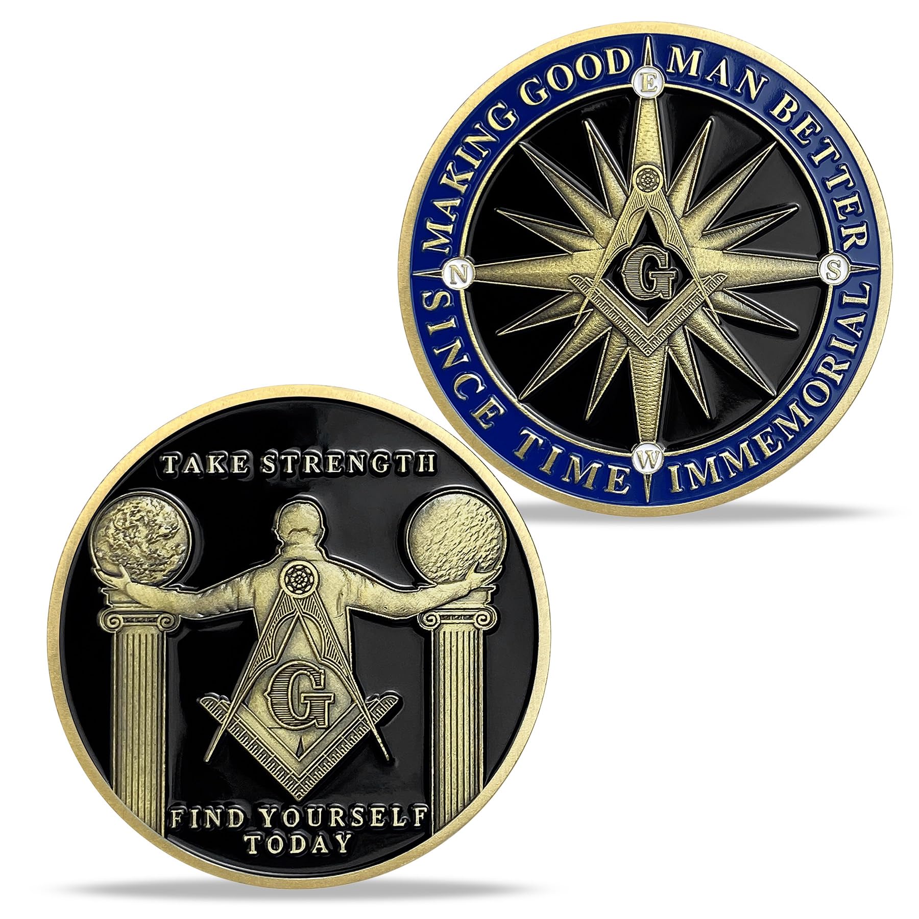 Amazon.com: Master Mason Masonic Square Compass Coin Freemason ...