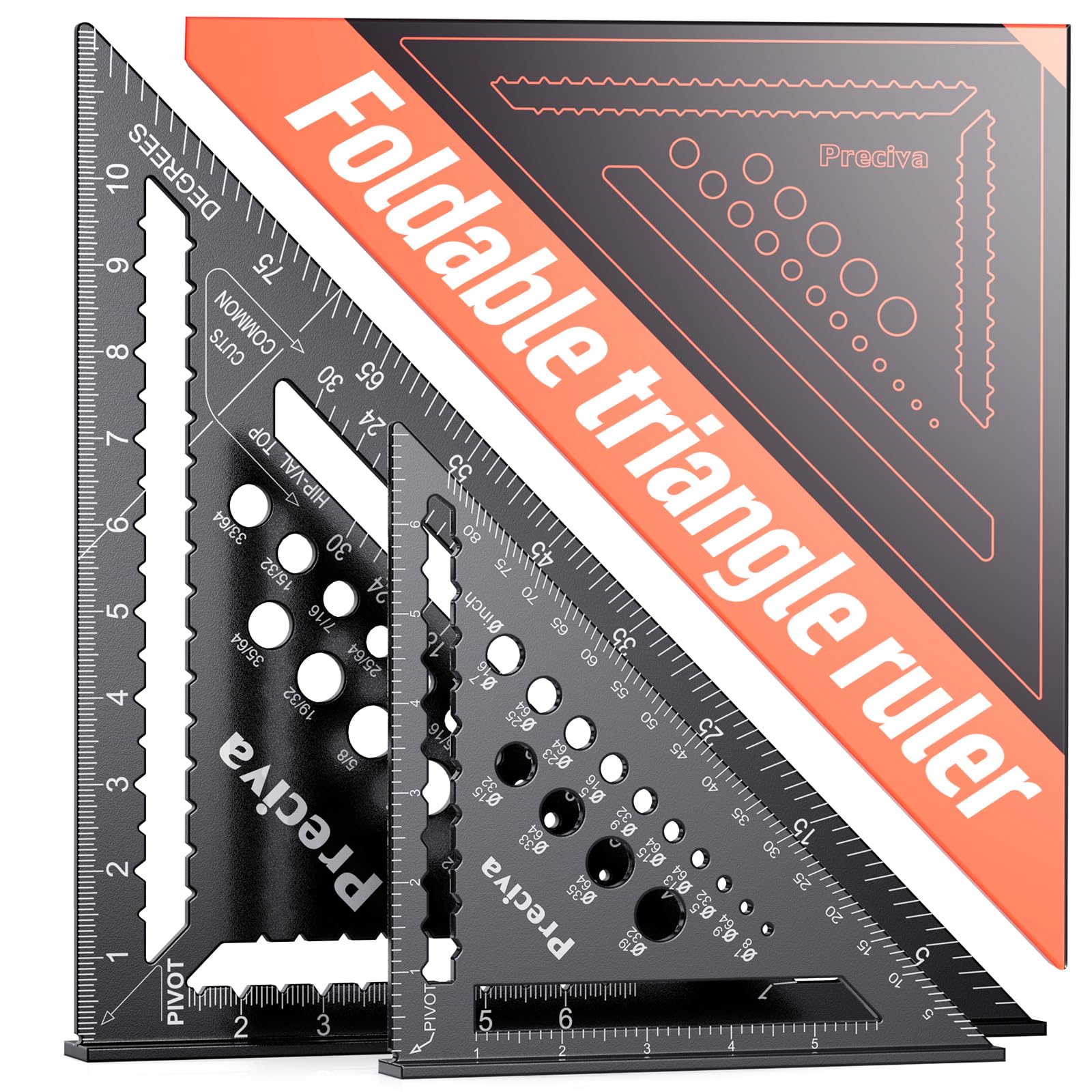 Preciva Carpenter Square Set, 12 inch (1/16" Scale) and 7 inch Rafter ...