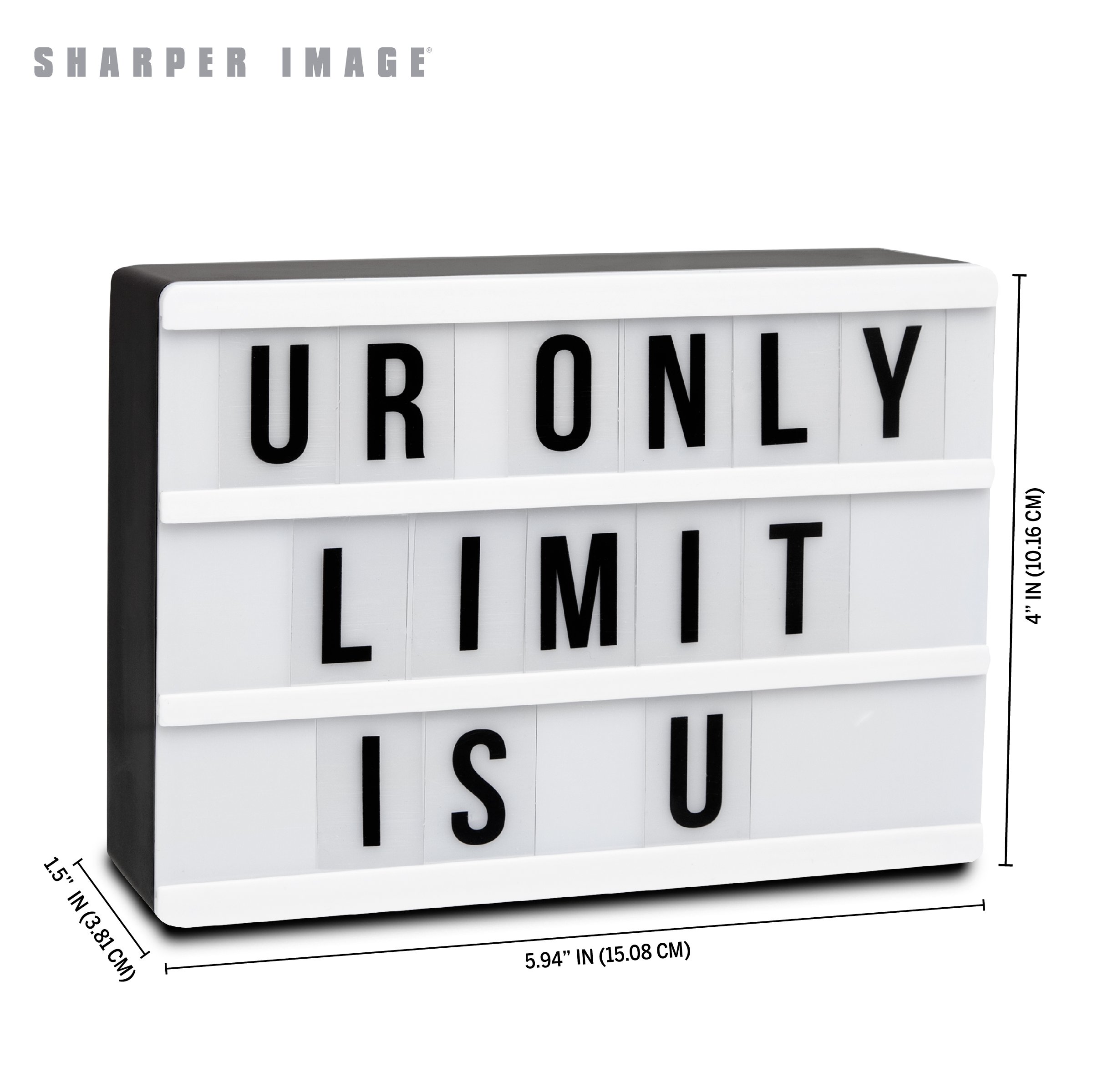 Buy Sharper Image Mini Cinematic Light Up Box LED Message Letter Board ...