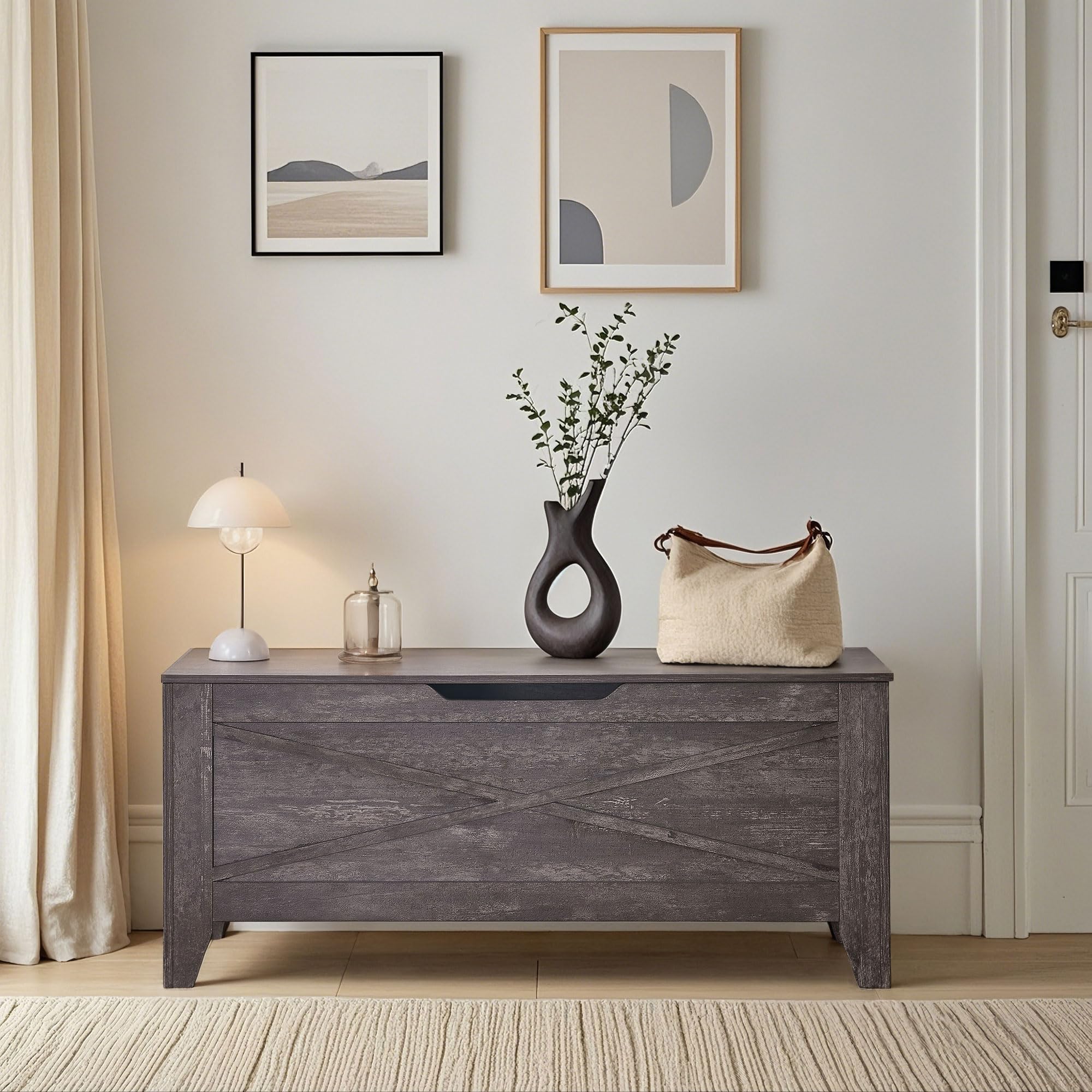 Amazon.com: VECELO Storage Bench, 43.3in Wooden Chest for Storage with ...