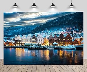 Amazon.com : CHNYWORK 12x10ft Norway Winter Backdrop Europe Norway ...