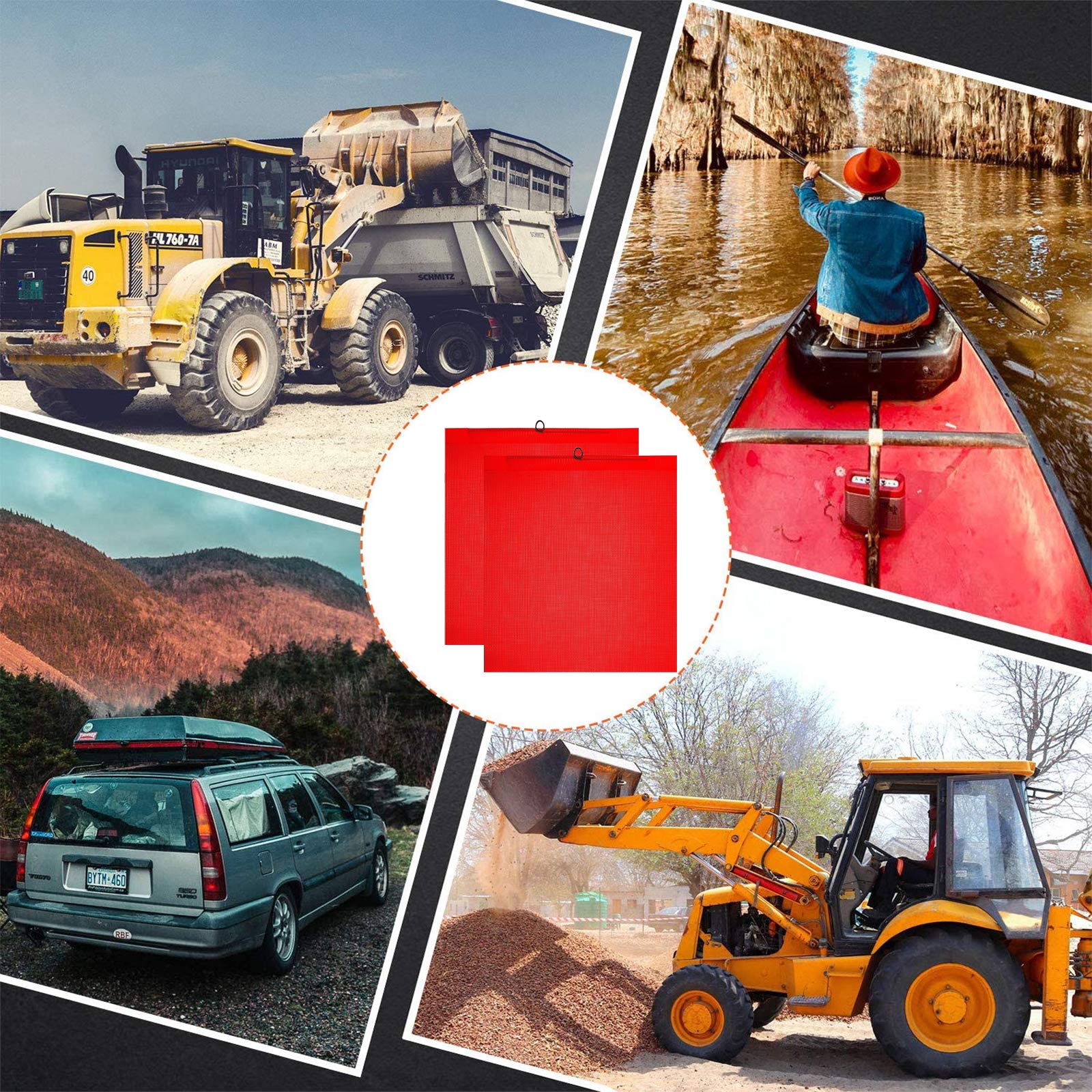 Snapklik.com : 6 Pcs Trailer Safety Flag For Trucks Warning Flag