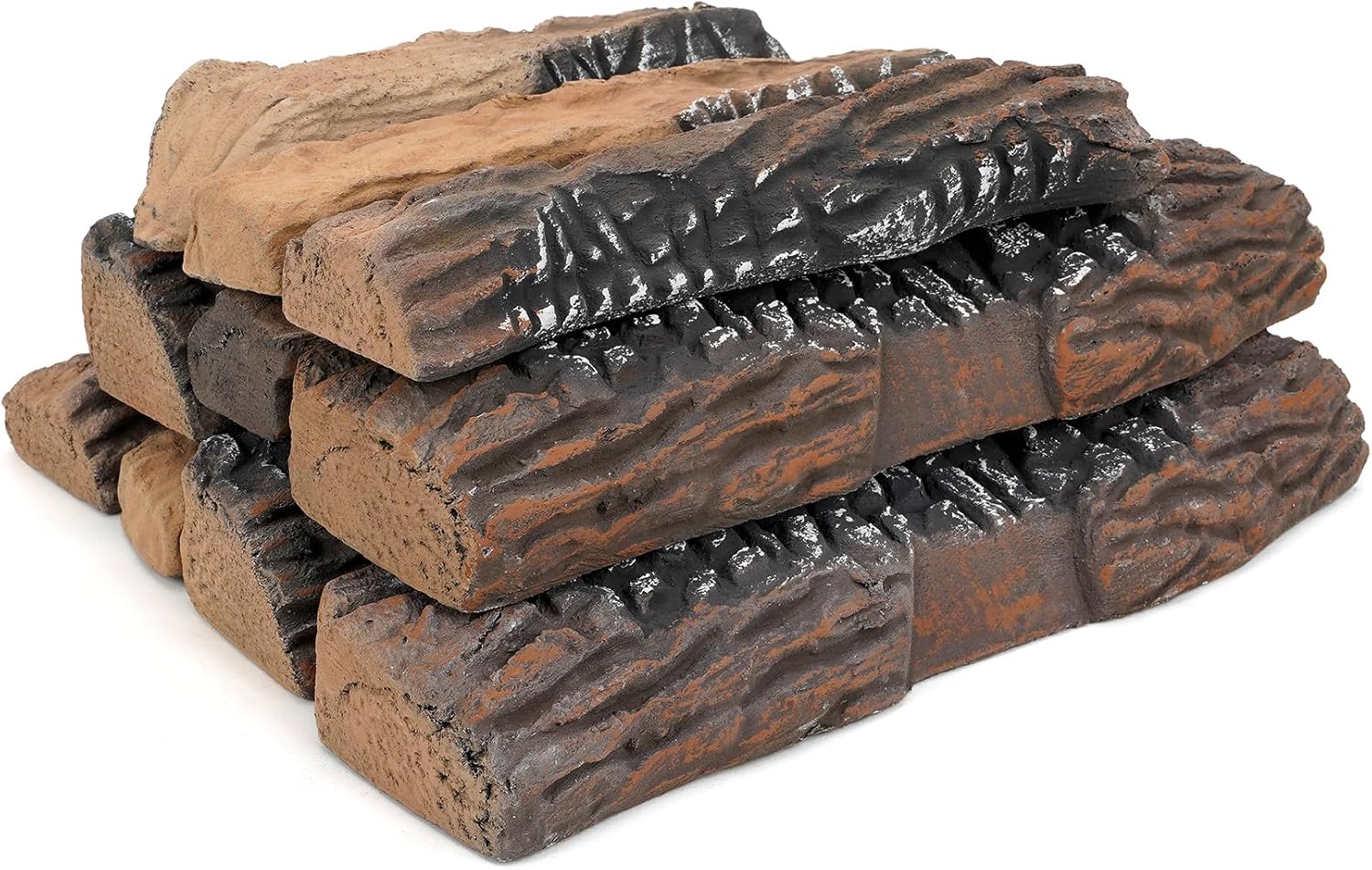 Amazon.com: Stanbroil Large Ceramic Gas Logs, 10 Piece Set of ...