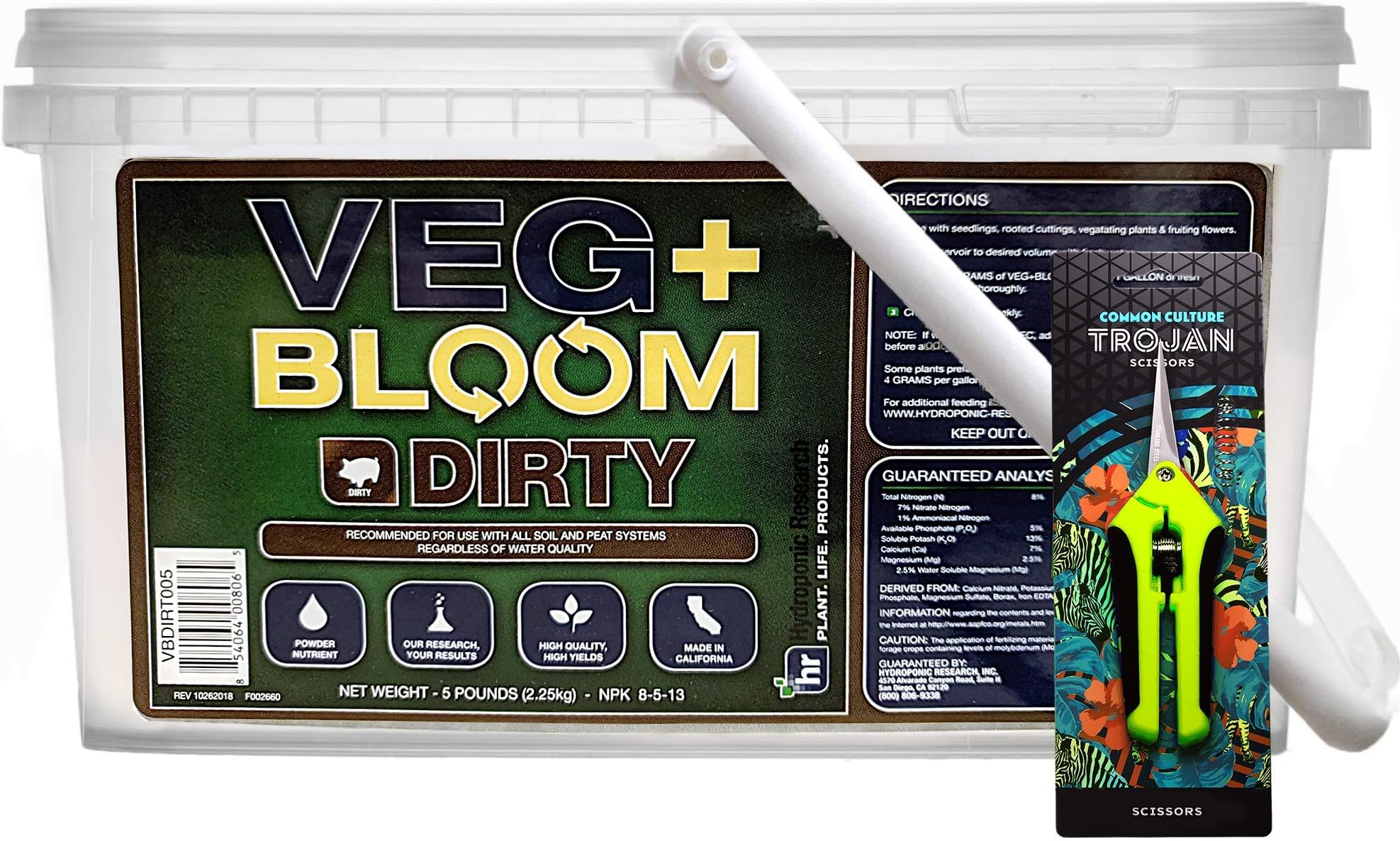 Amazon.com : Veg + Bloom RO/Soft Base, 1lb with Common Culture Trimming ...