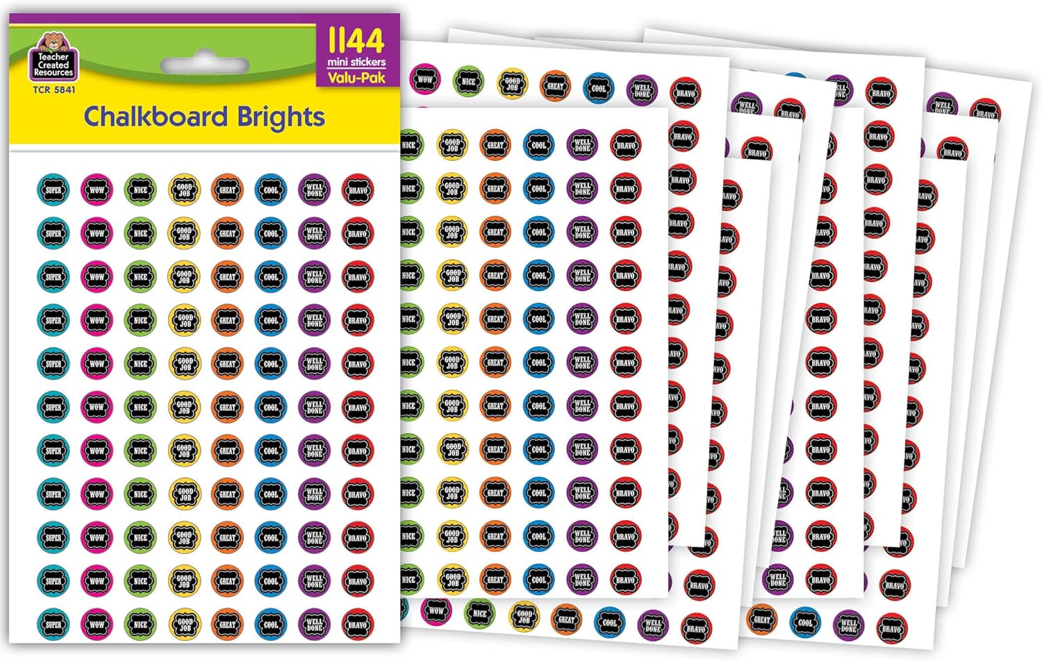 Amazon.com : Teacher Created Resources Chalkboard Brights Mini Stickers ...