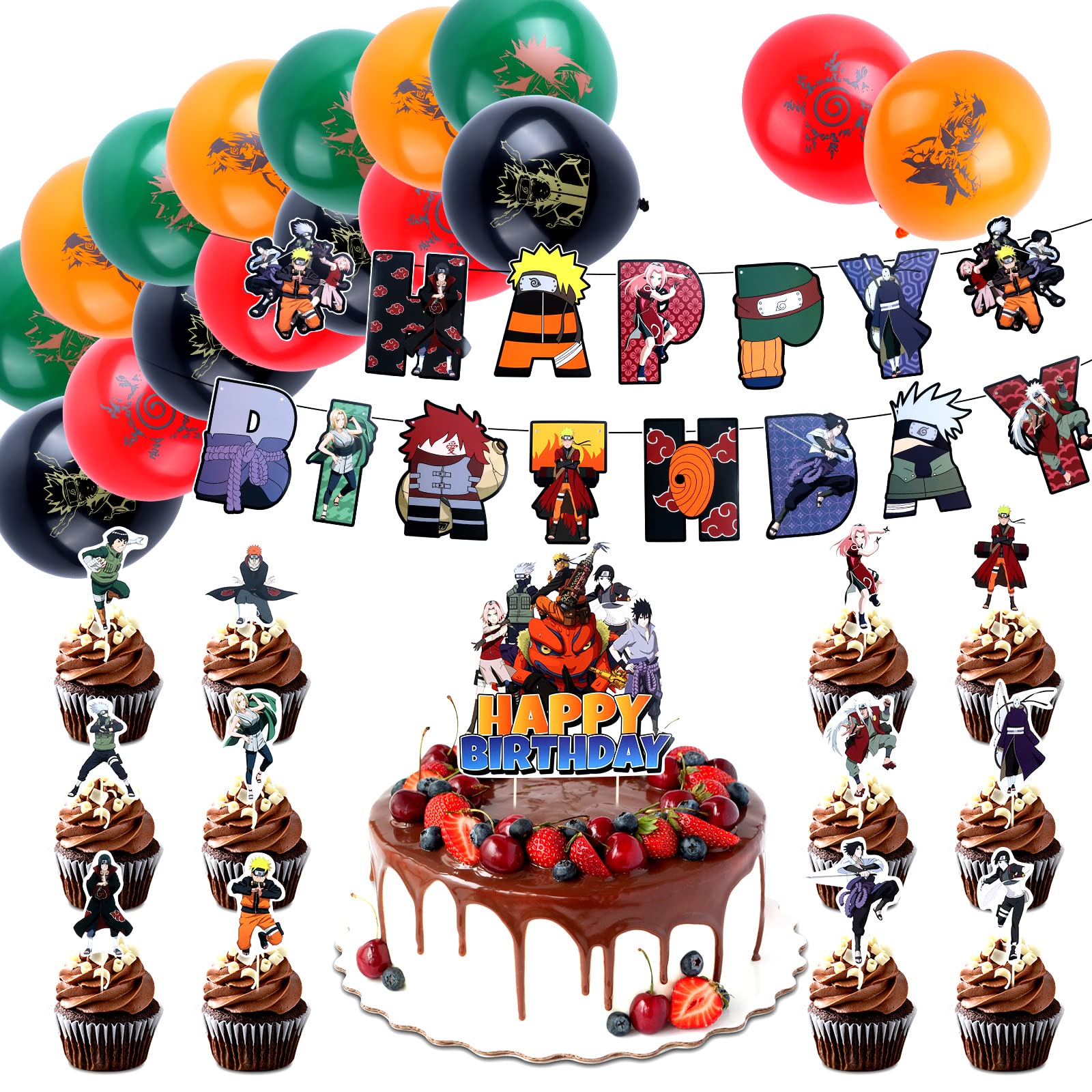 32 Pieces Naruto Birthday Decoration Naruto Balloons Birthday Naruto ...