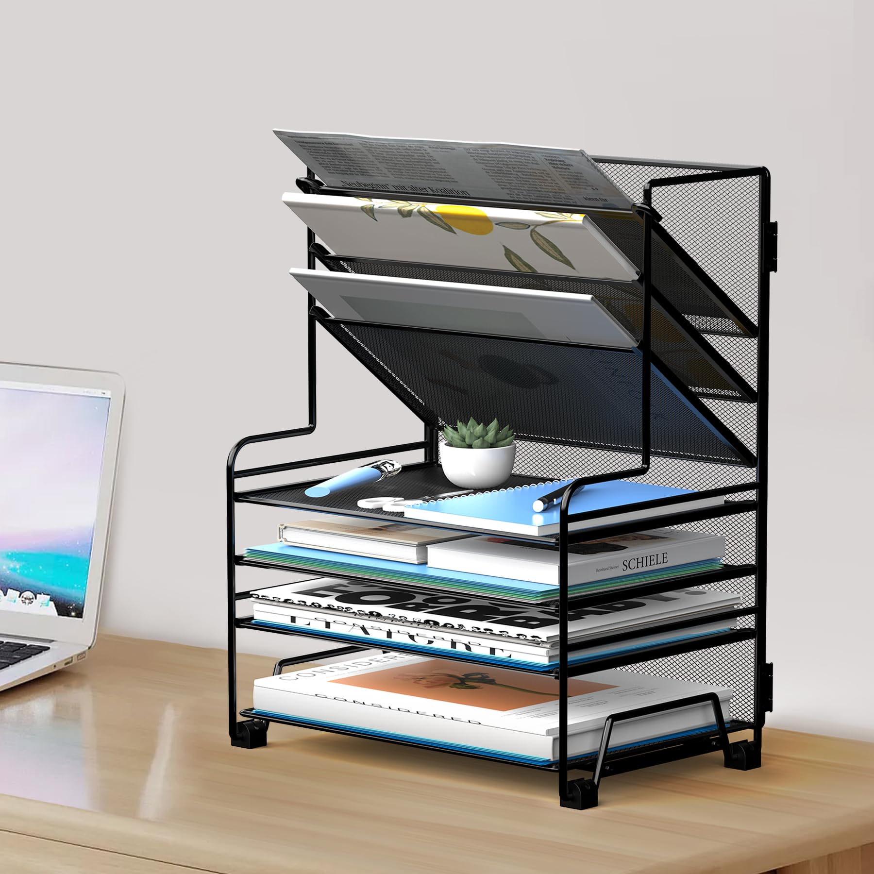 Snapklik.com : MINDEPOT 4-Tier Paper Organizer + 3-Pocket File Holder ...