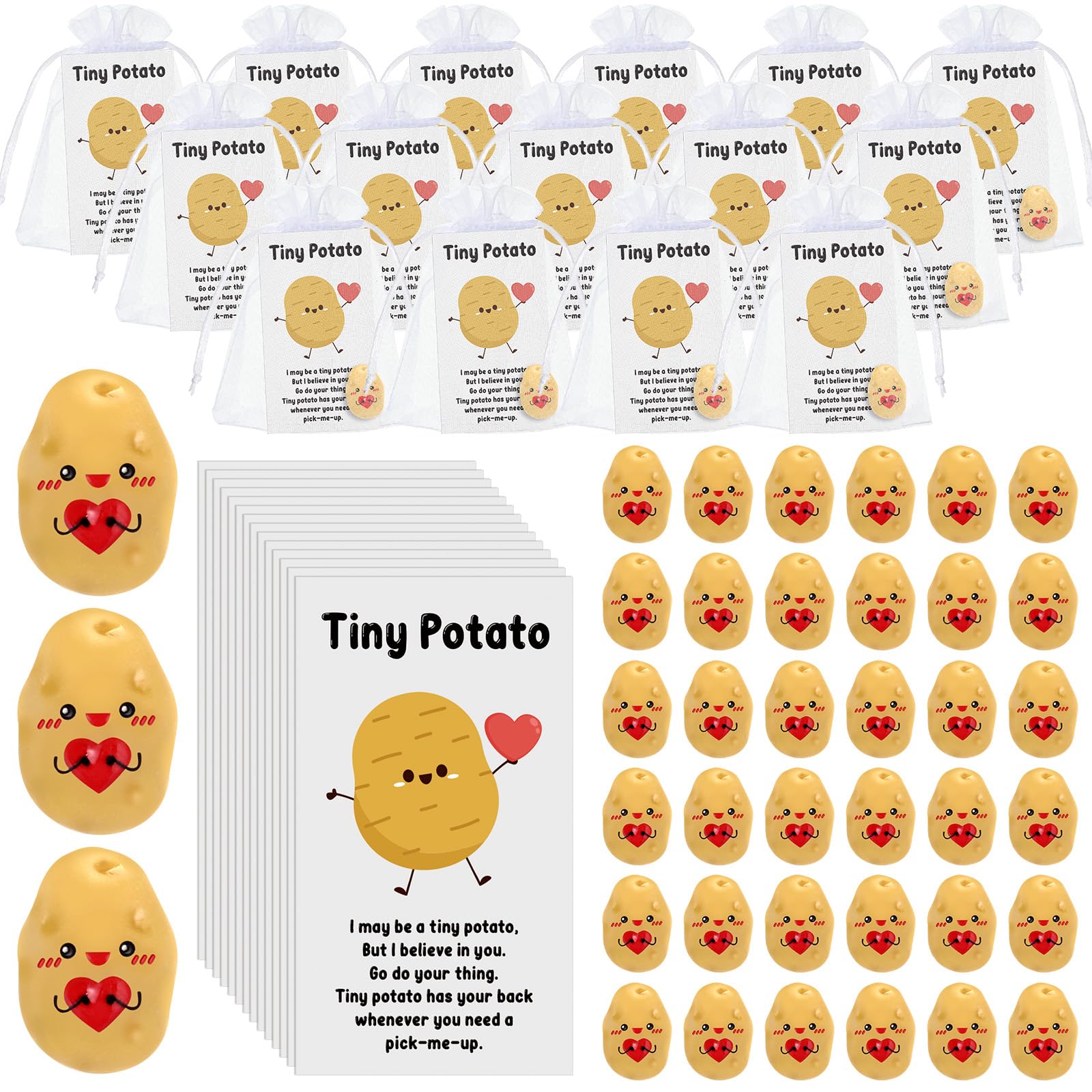 Amazon.com : Huwena 100 Set Potato Hug Heart Gift Bulk Resin Cute Tiny ...