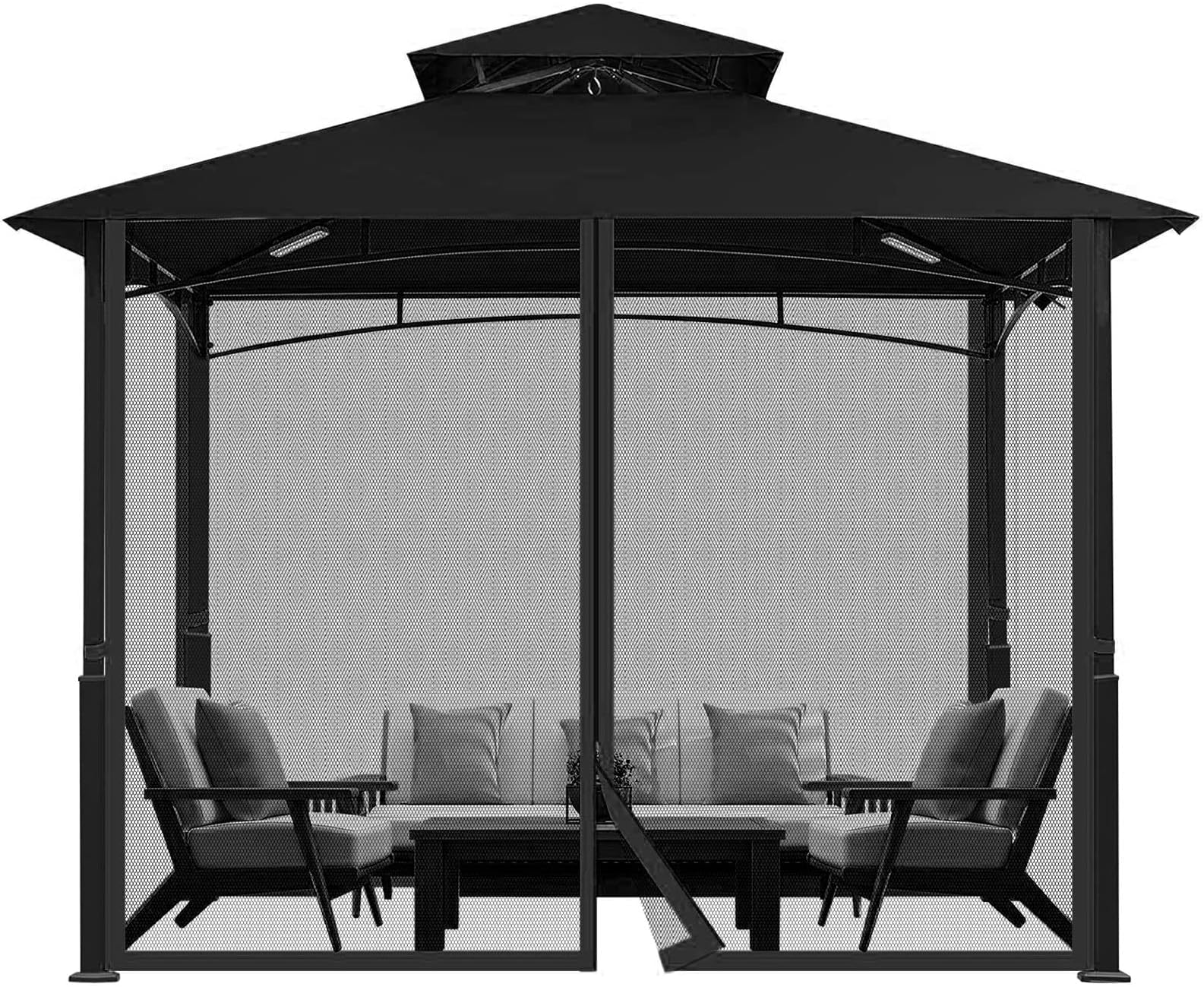 Outdoor Gazebo Mosquito Screen Netting - Garden Patio Canopy Universal ...