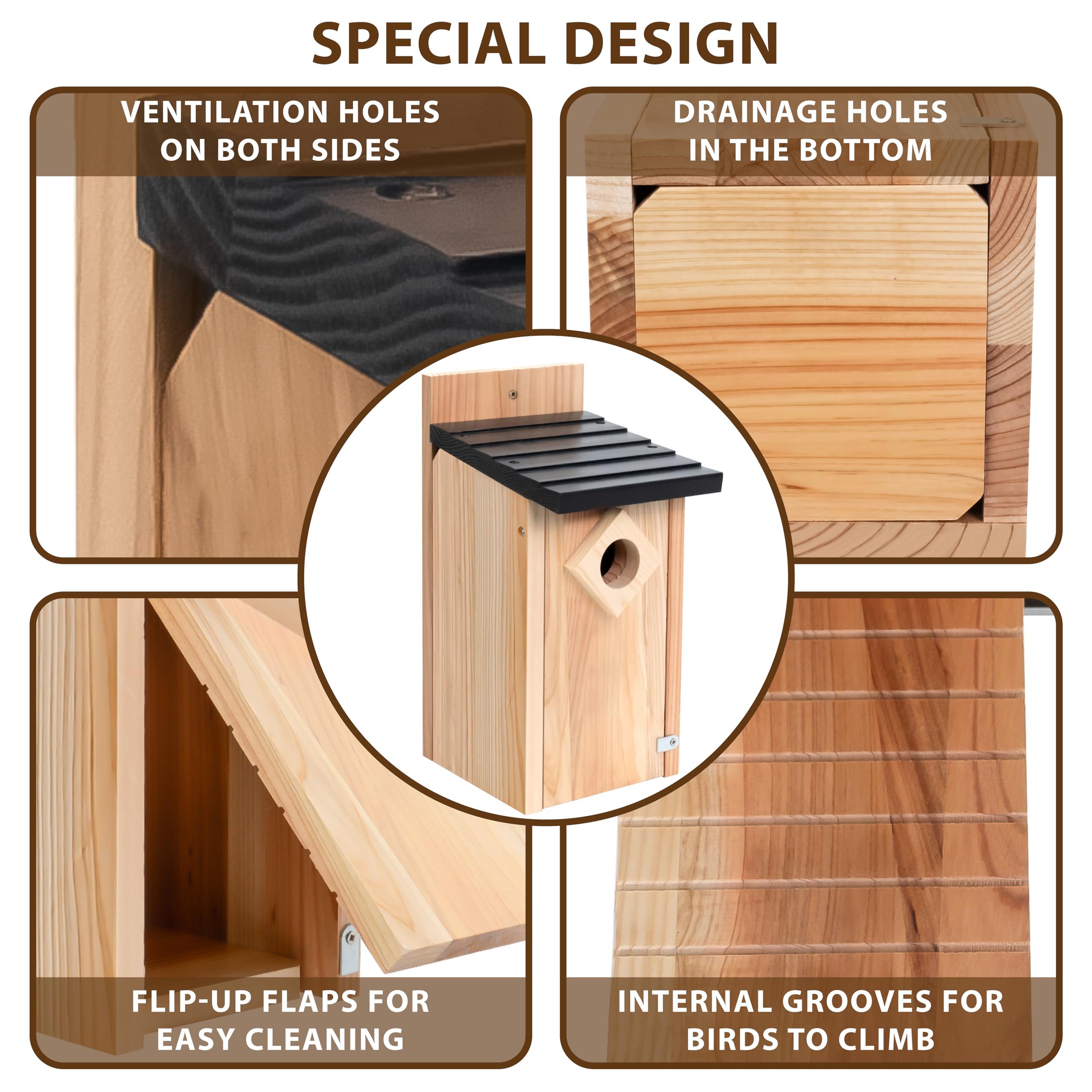 Snapklik.com : Wood Blue Bird House, Waterproof Bluebird Houses For ...