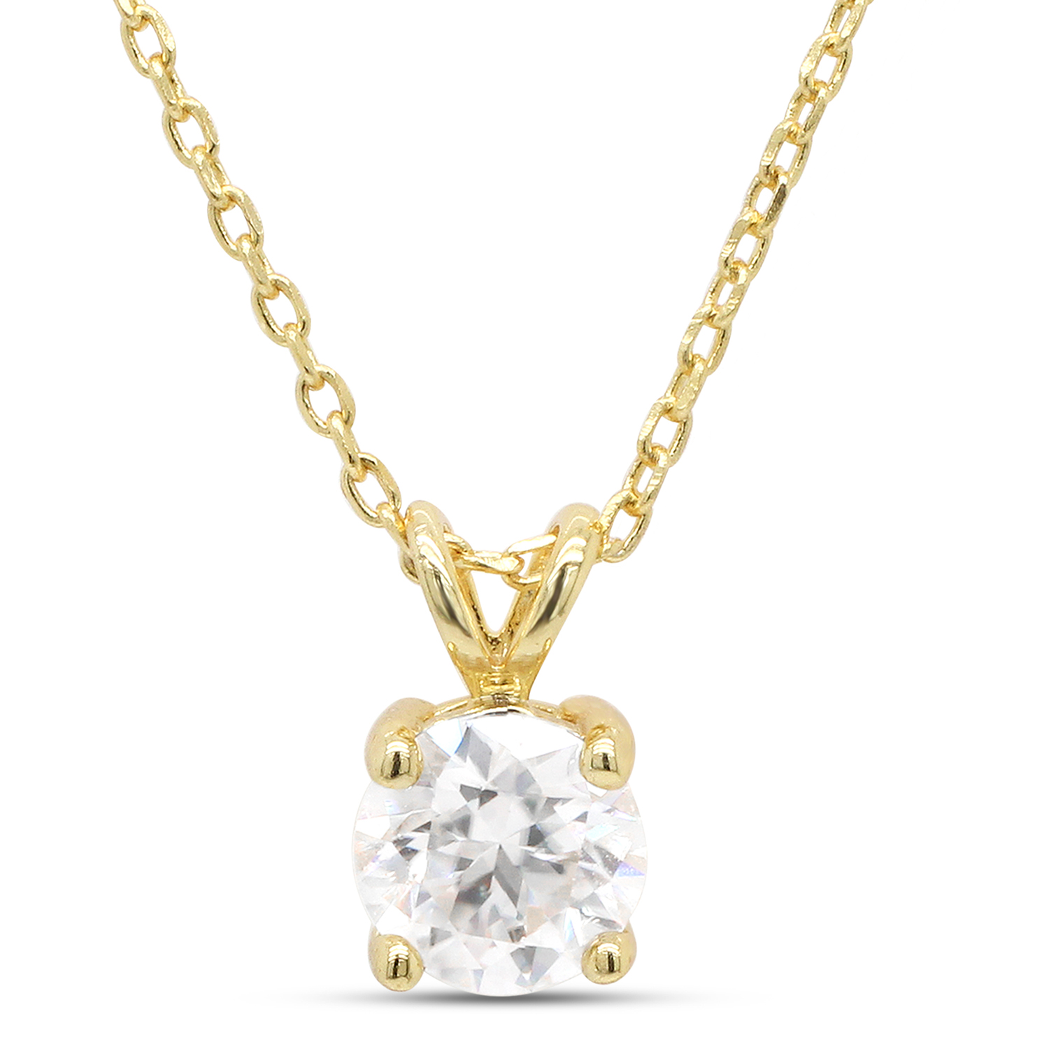 Watch Lab Created Moissanite Diamond Solitaire Pendant Necklace on ...