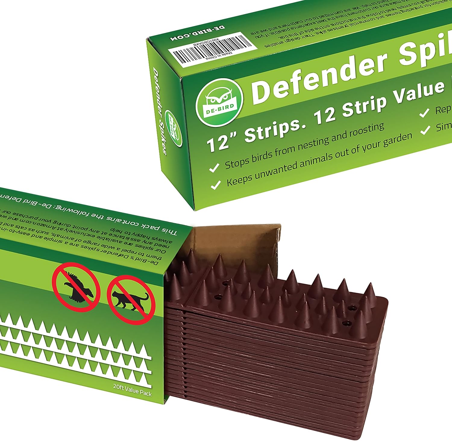 Amazon.com : DE-BIRD Defender Spikes, Bird Deterrent & Cat Repellent ...