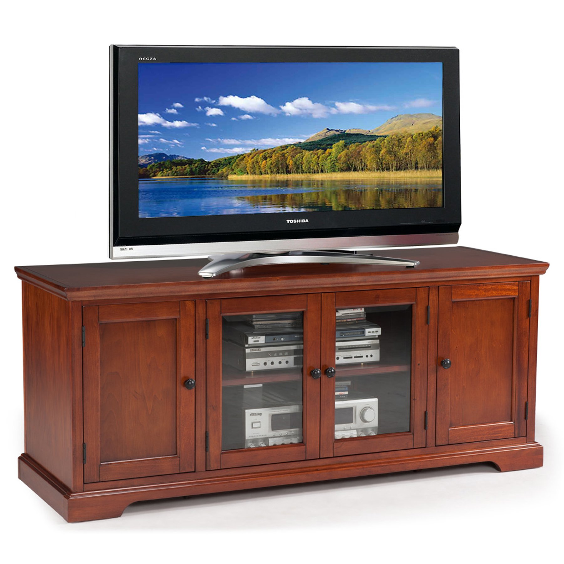 Amazon.com: Leick Home 87360 TV Stand with Enclosed Storage For 65" TV ...
