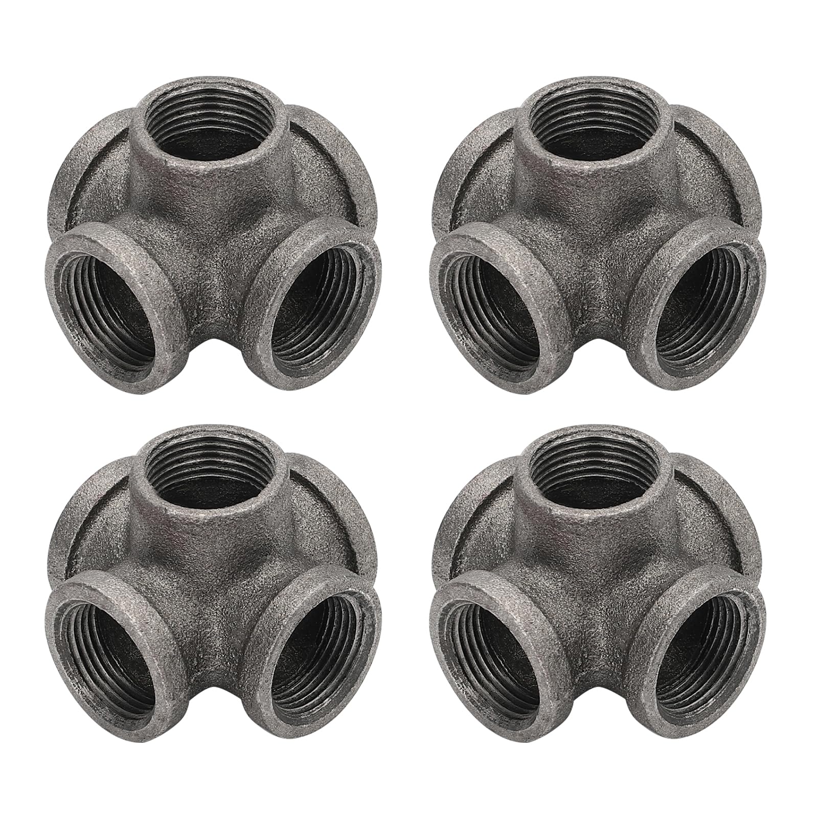 Snapklik.com : Pipe Fittings 3/4" Metal Pipe, 4 Pack 5-Way Side Outlet ...