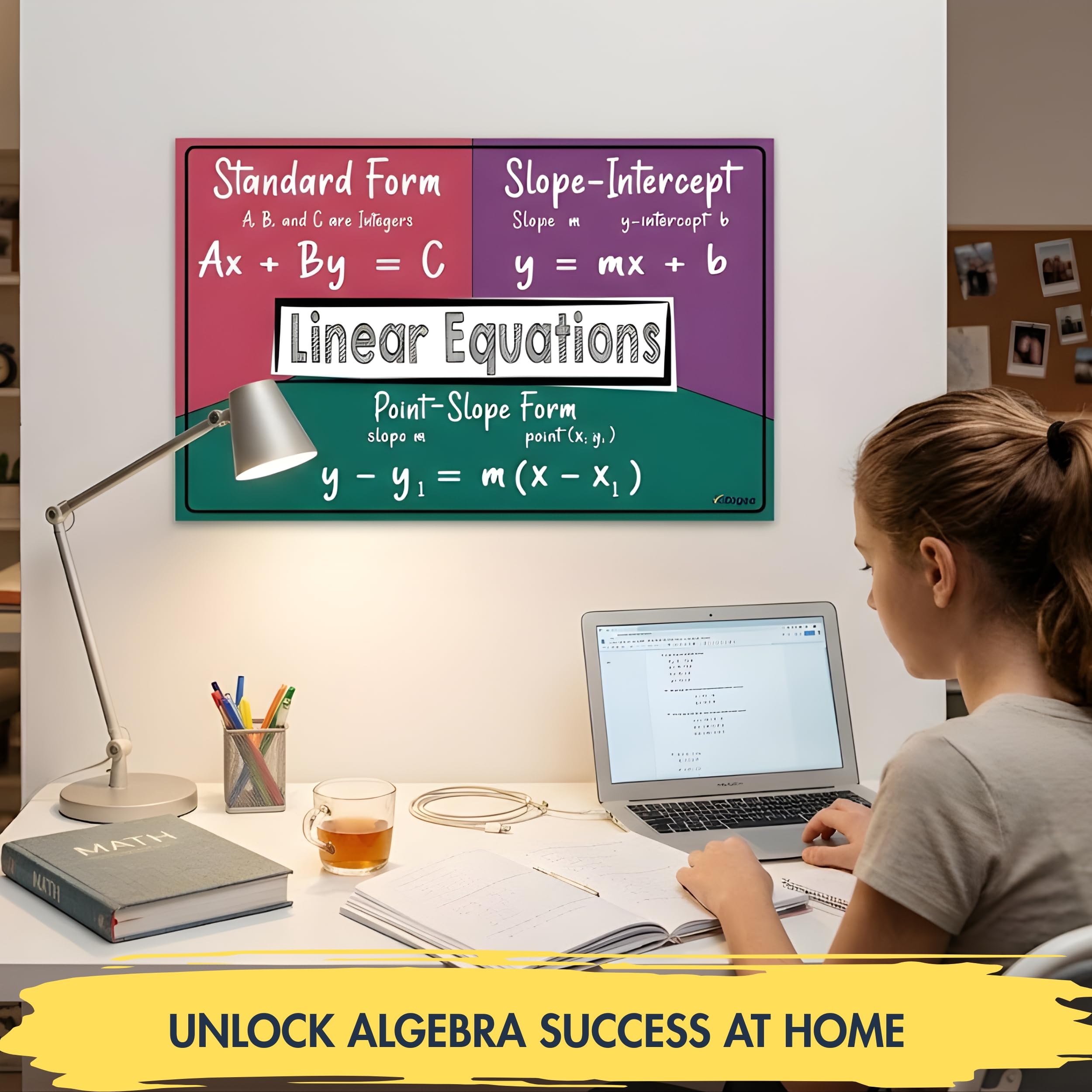 Snapklik.com : ADOGEO Linear Equations Math Poster - 8th Grade & High ...