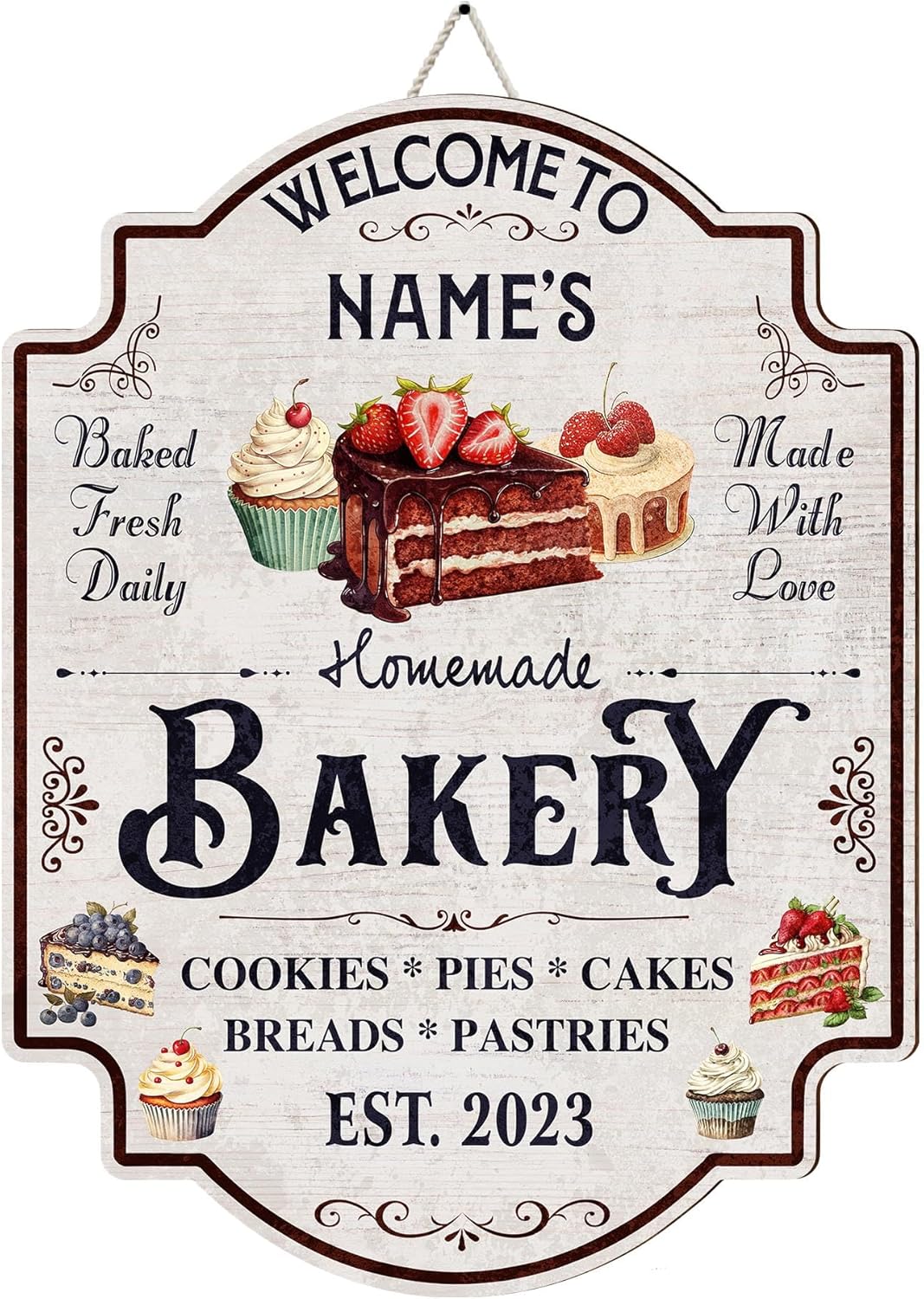 Amazon.com: WODORO Custom Bakery Wood Sign (Not Carved or Neon ...