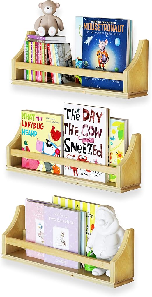 Amazon.com: Set of 3 Stylish Baby Nursery Room Wall Shelf 20 Inch ...