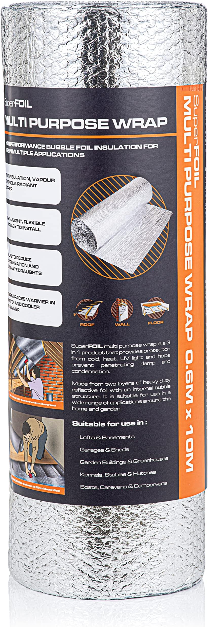 SuperFOIL Rouleau d'Isolation en Feuille 0,6m x 10m - Solution DIY pour ...