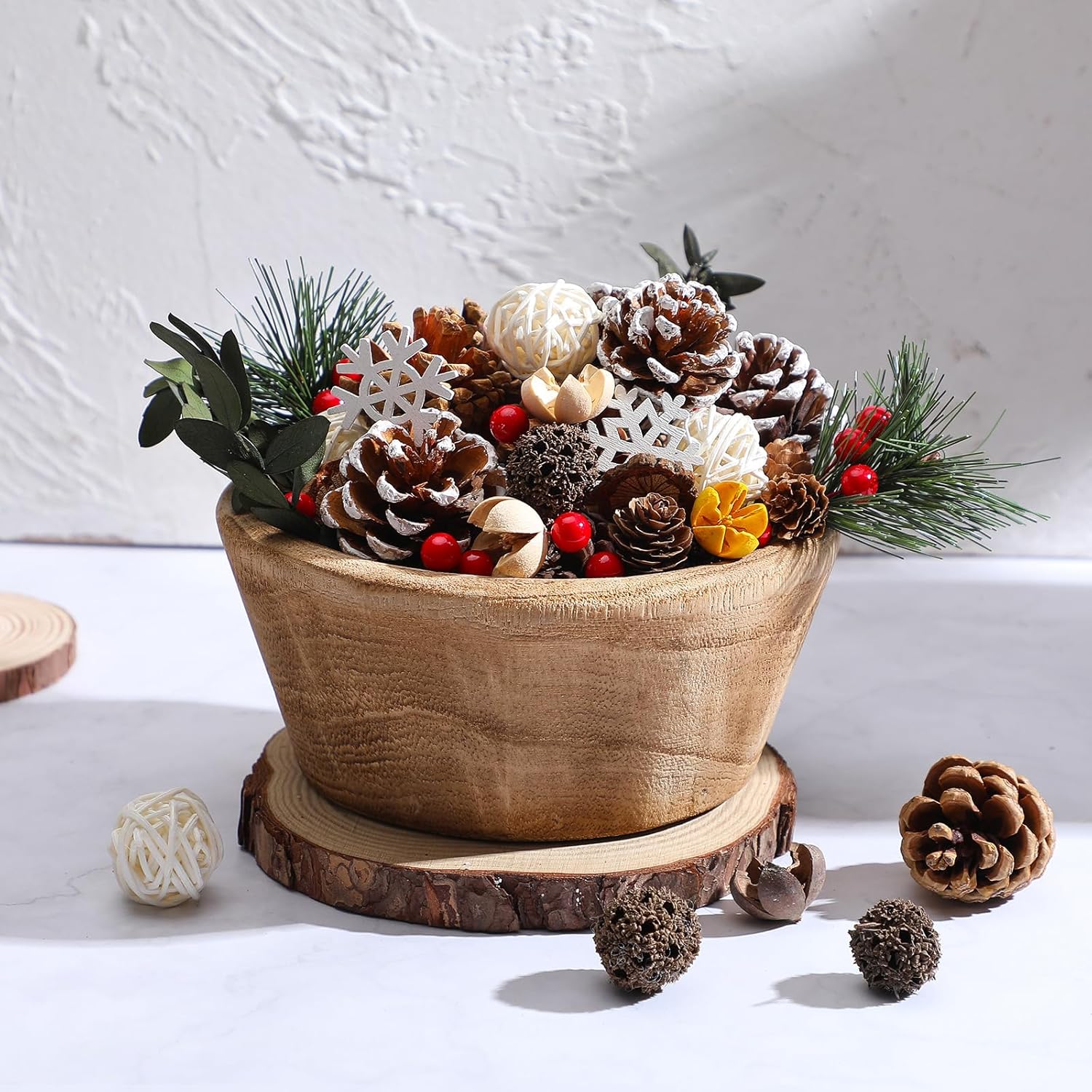 Amazon.com: Jenaai 4 Pack Potpourri Bowl Decorative Christmas Scented ...