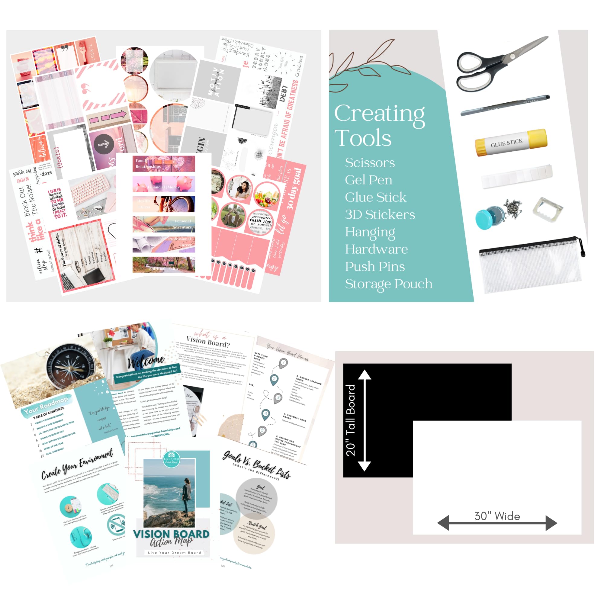 Amazon.com: ‘Think Different’ 2025 Pink Themed Vision Board Kit | Goal ...