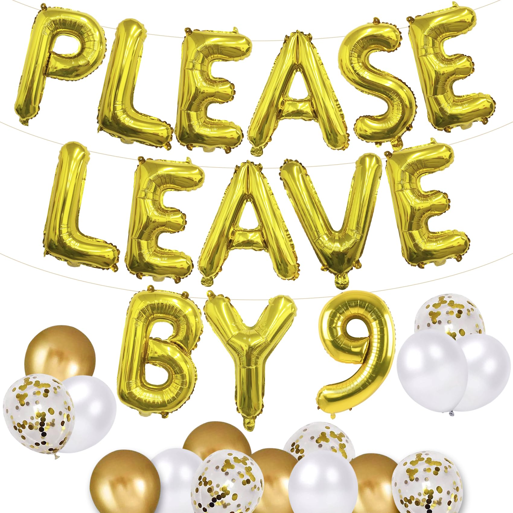 Amazon.com: Please Leave By 9 Balloons Funny Birthday Banner ...
