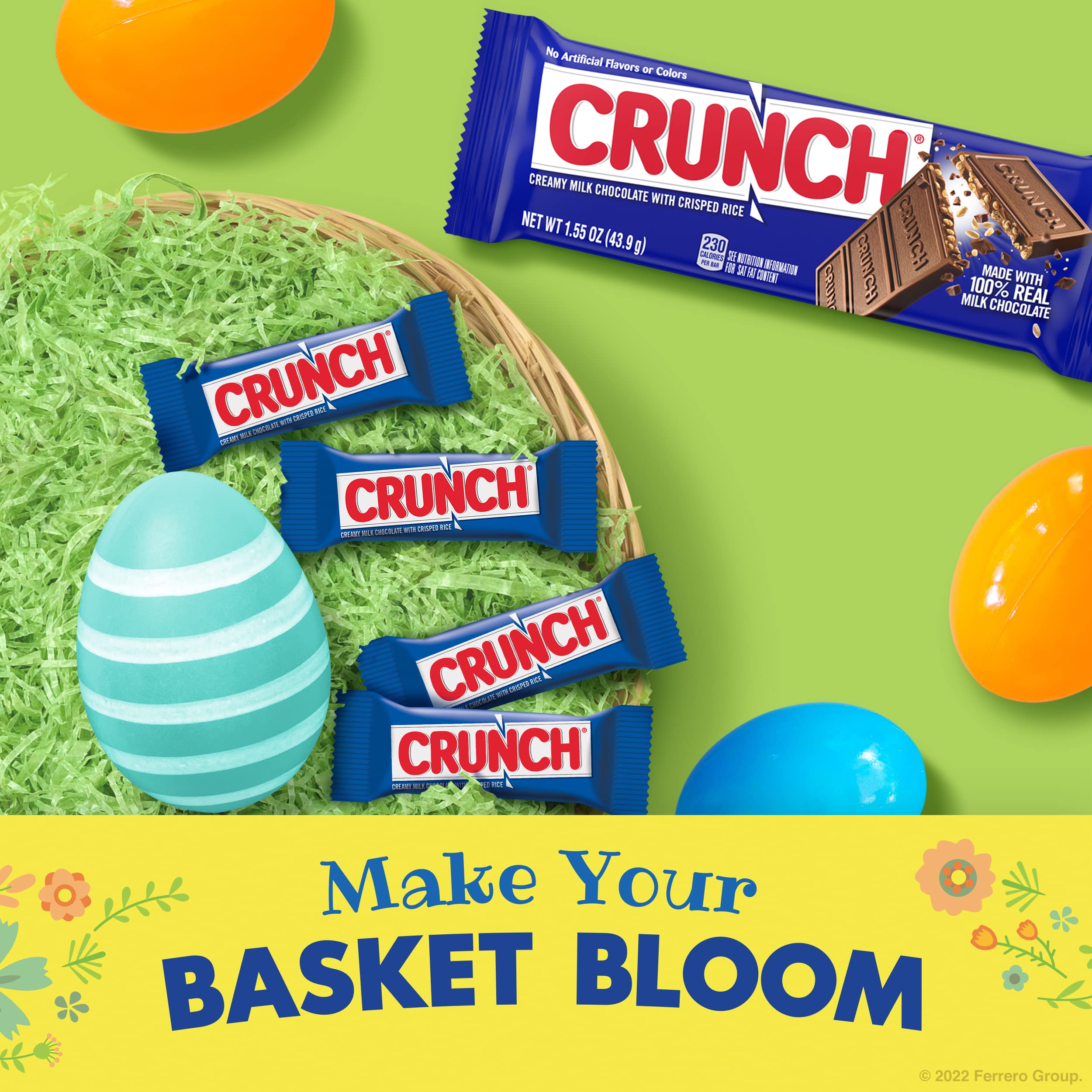 Crunch 100% Real Milk Chocolate Candy Bars, Perfect Easter Egg Basket ...